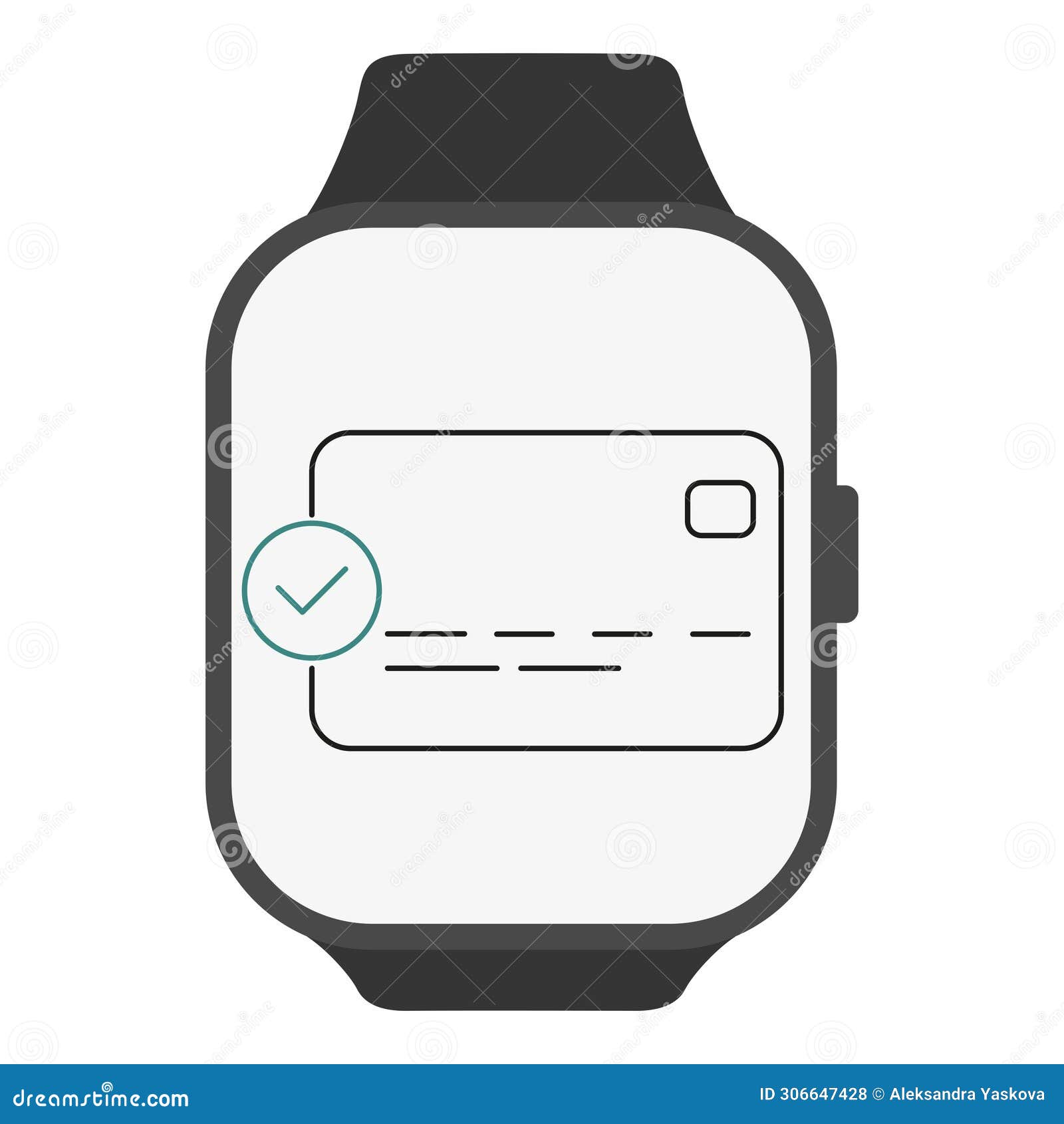 Credit Card Icon with Accepted Payment Check Mark on Rectangle Smart ...