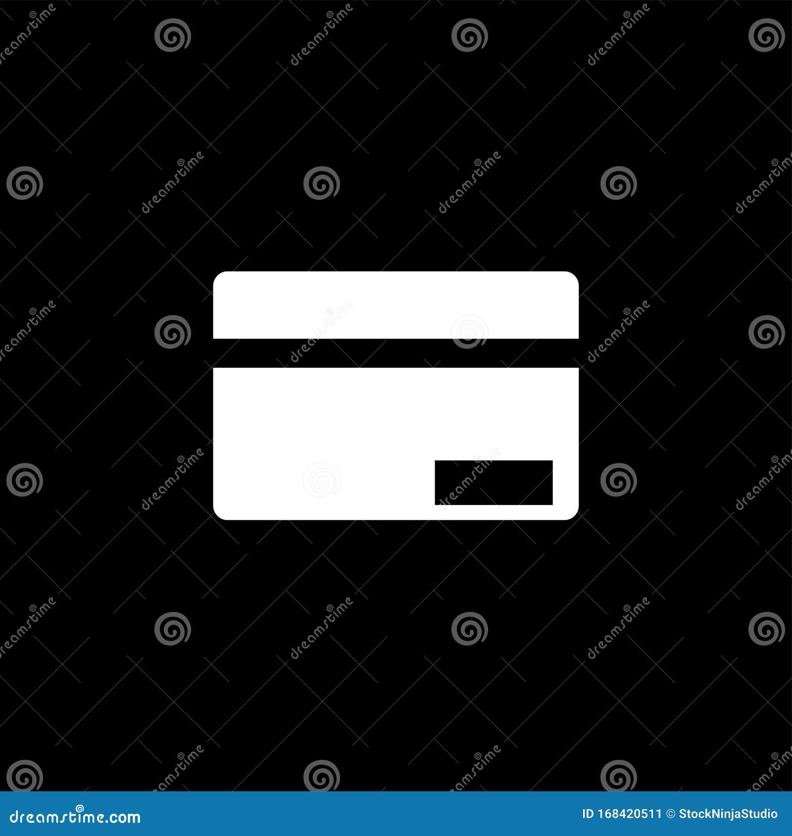 Credit Card Icon on Black Background. Black Flat Style Vector ...