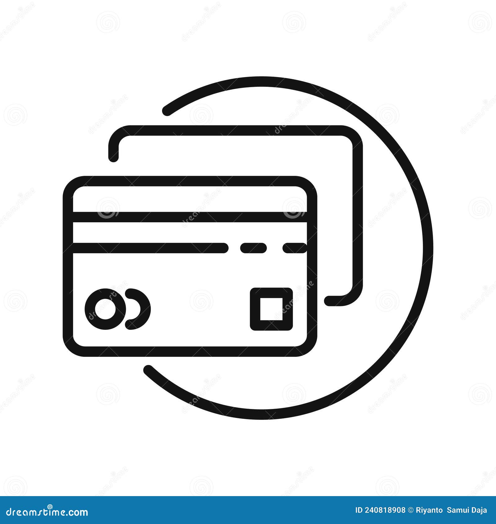 Credit Card Icon Black and White Illustration Stock Vector ...