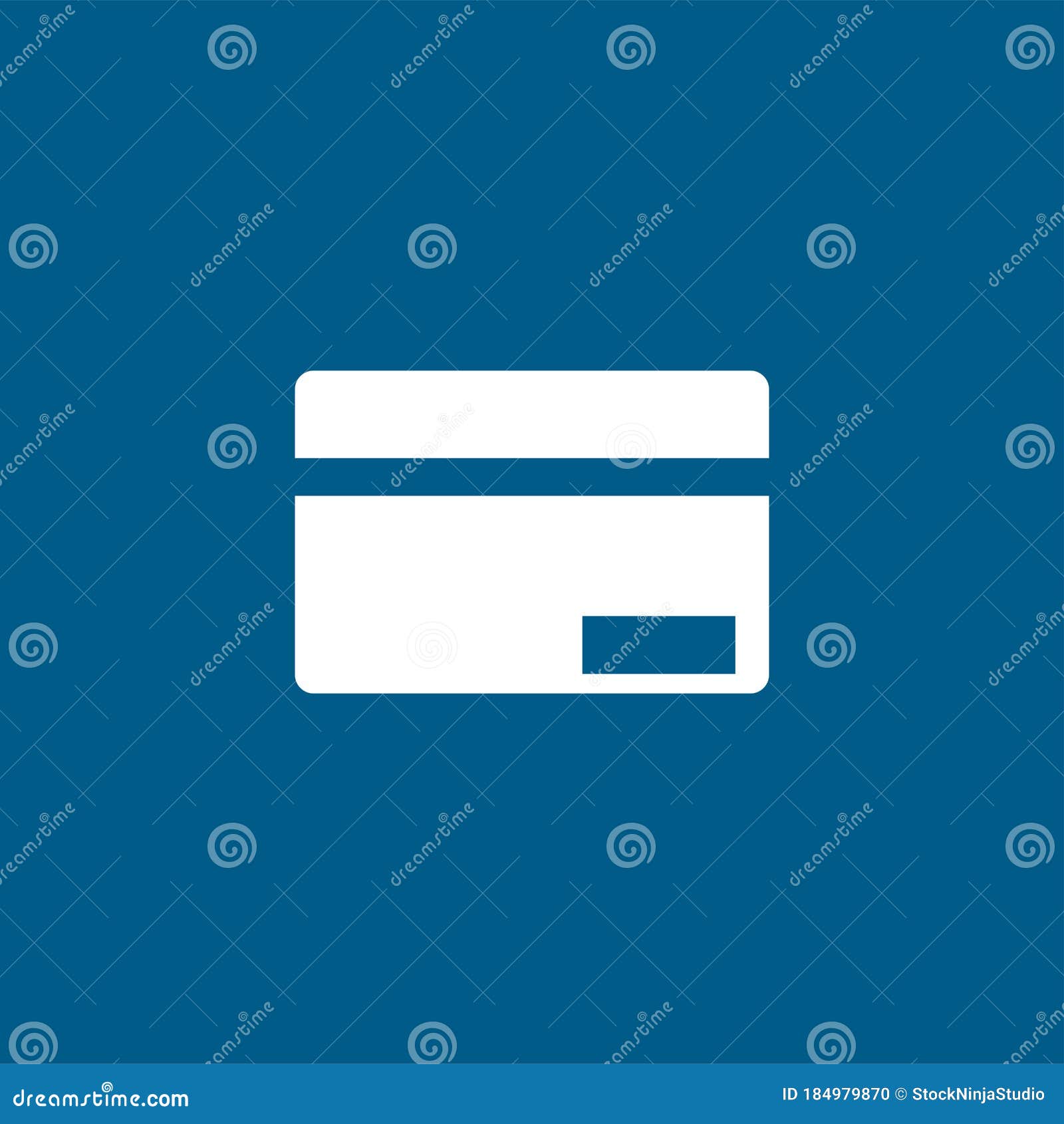 Credit Card Icon on Blue Background. Blue Flat Style Vector ...