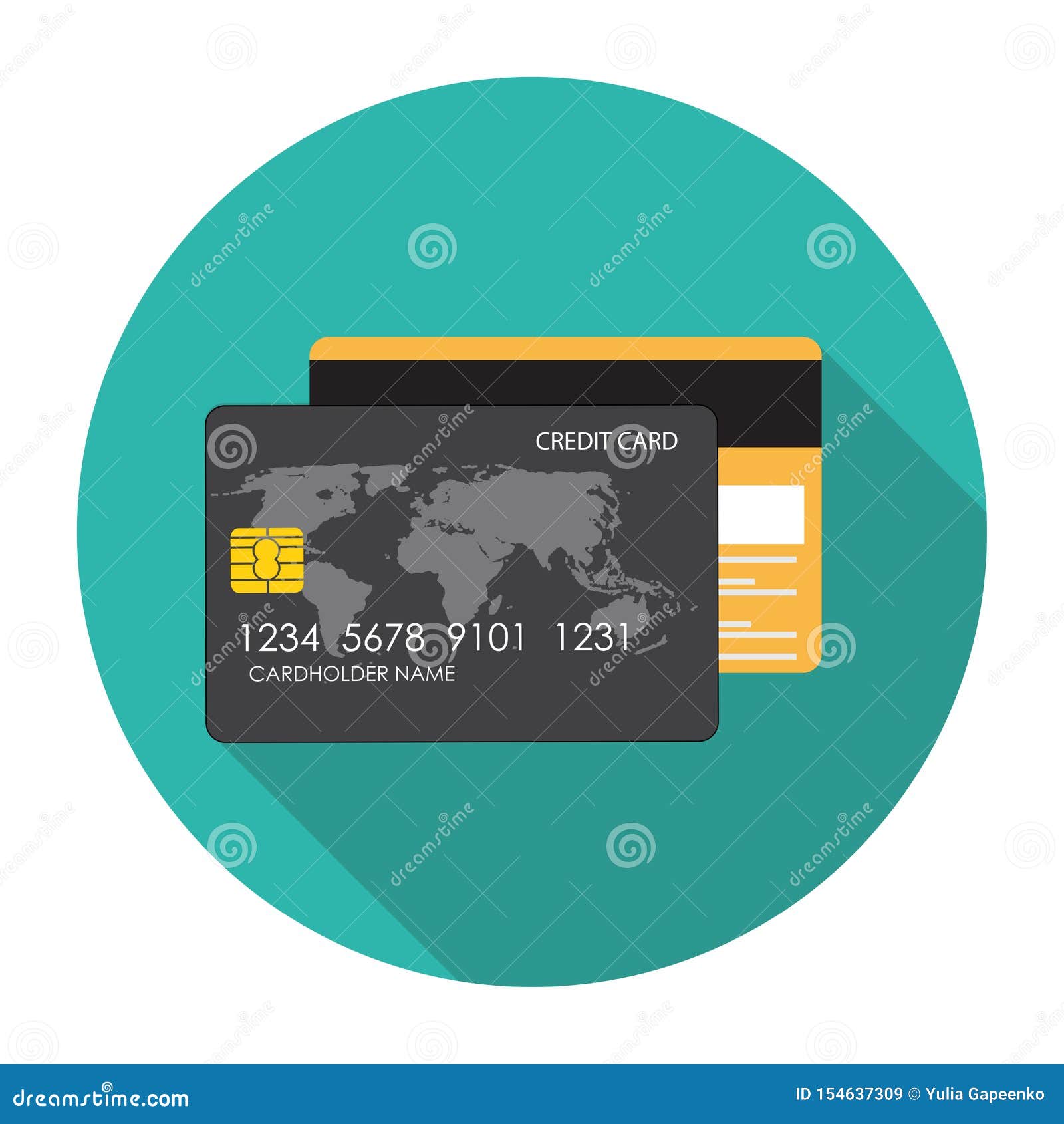 Credit Card Icon Flat Concept Vector Illustration Stock Vector ...