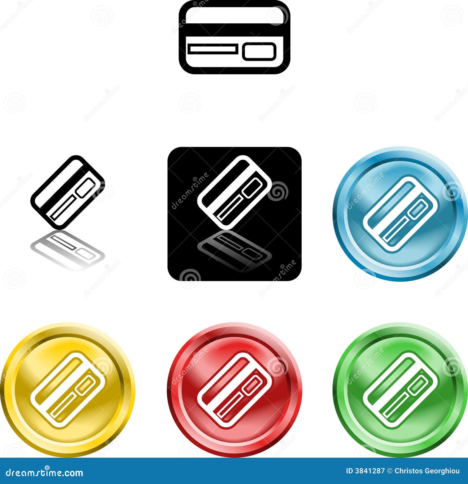 Credit card icon symbol stock vector. Illustration of clip - 3841287