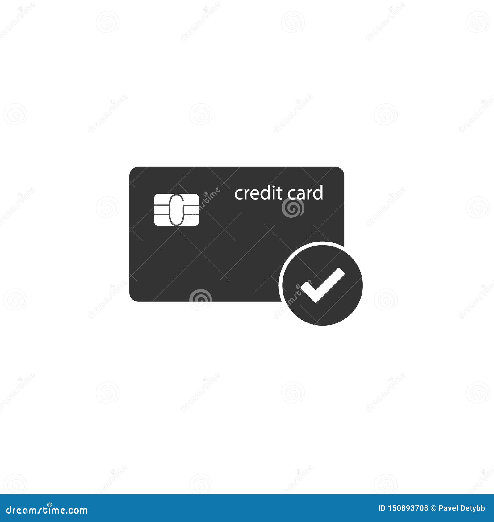 Credit Card Icon, Verification Sign. Vector Illustration, Flat Design ...