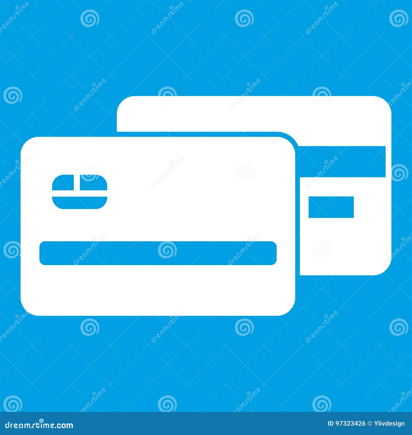 Credit card icon white stock vector. Illustration of economy - 97323426