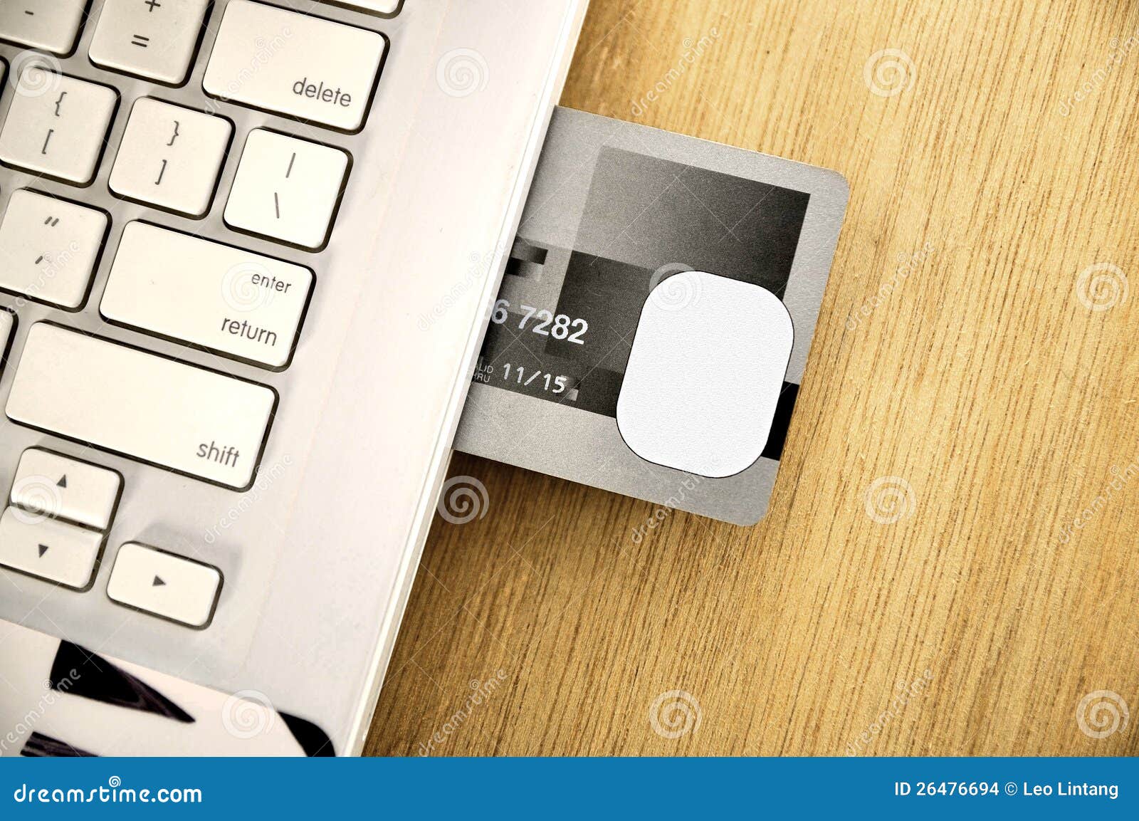 Credit Card Insert Inside Laptop Stock Illustration - Illustration of ...