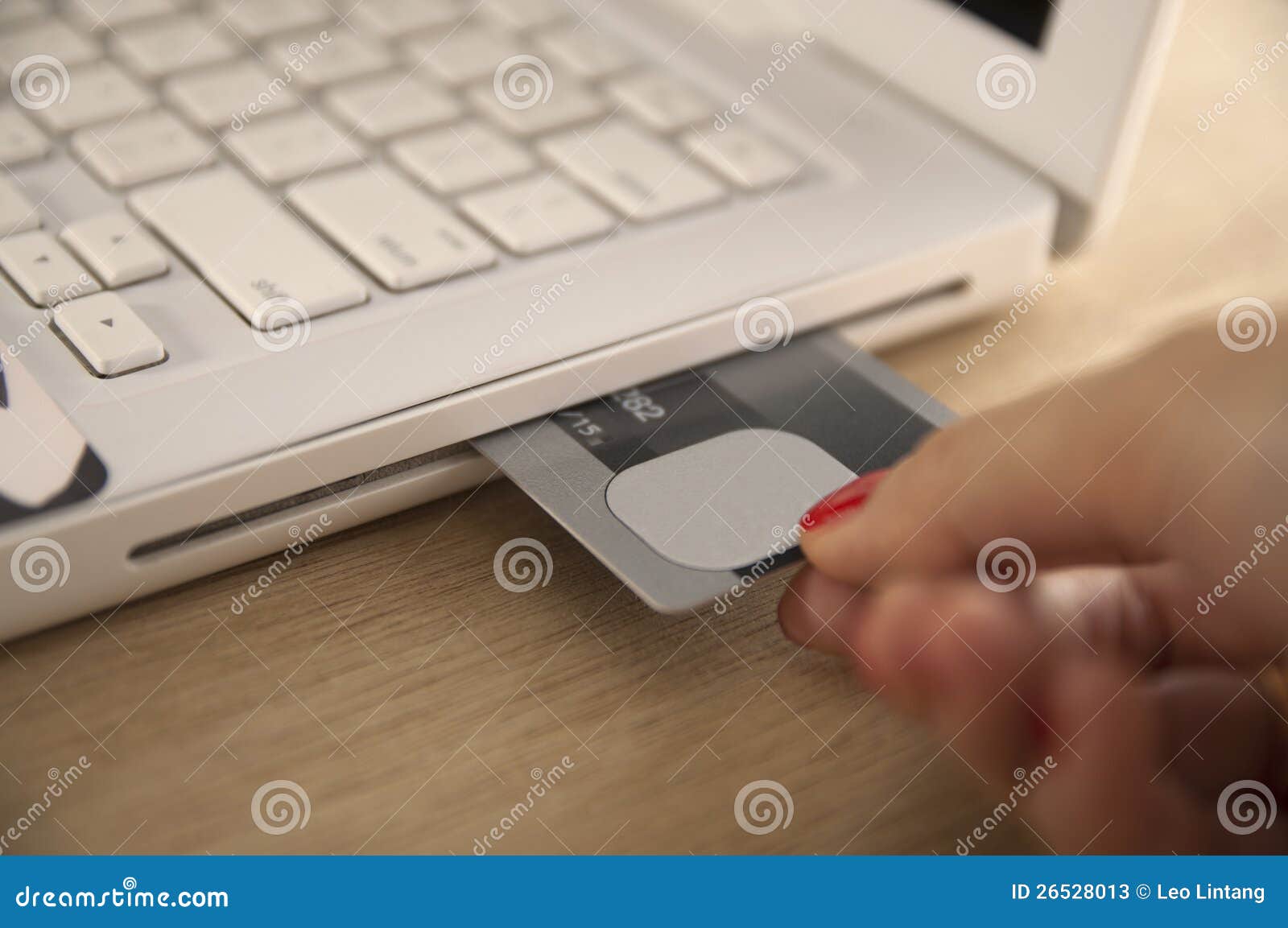 Credit Card Insert Inside Laptop Stock Image - Image of hold, debt ...