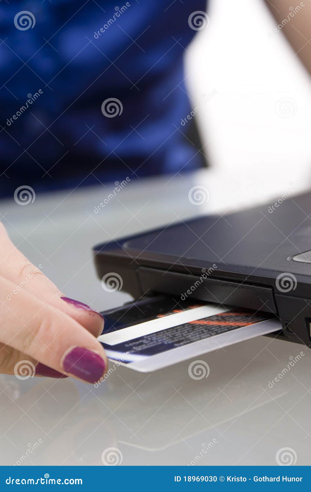 Credit Card Inserted in Laptop Stock Photo - Image of lender, loan ...