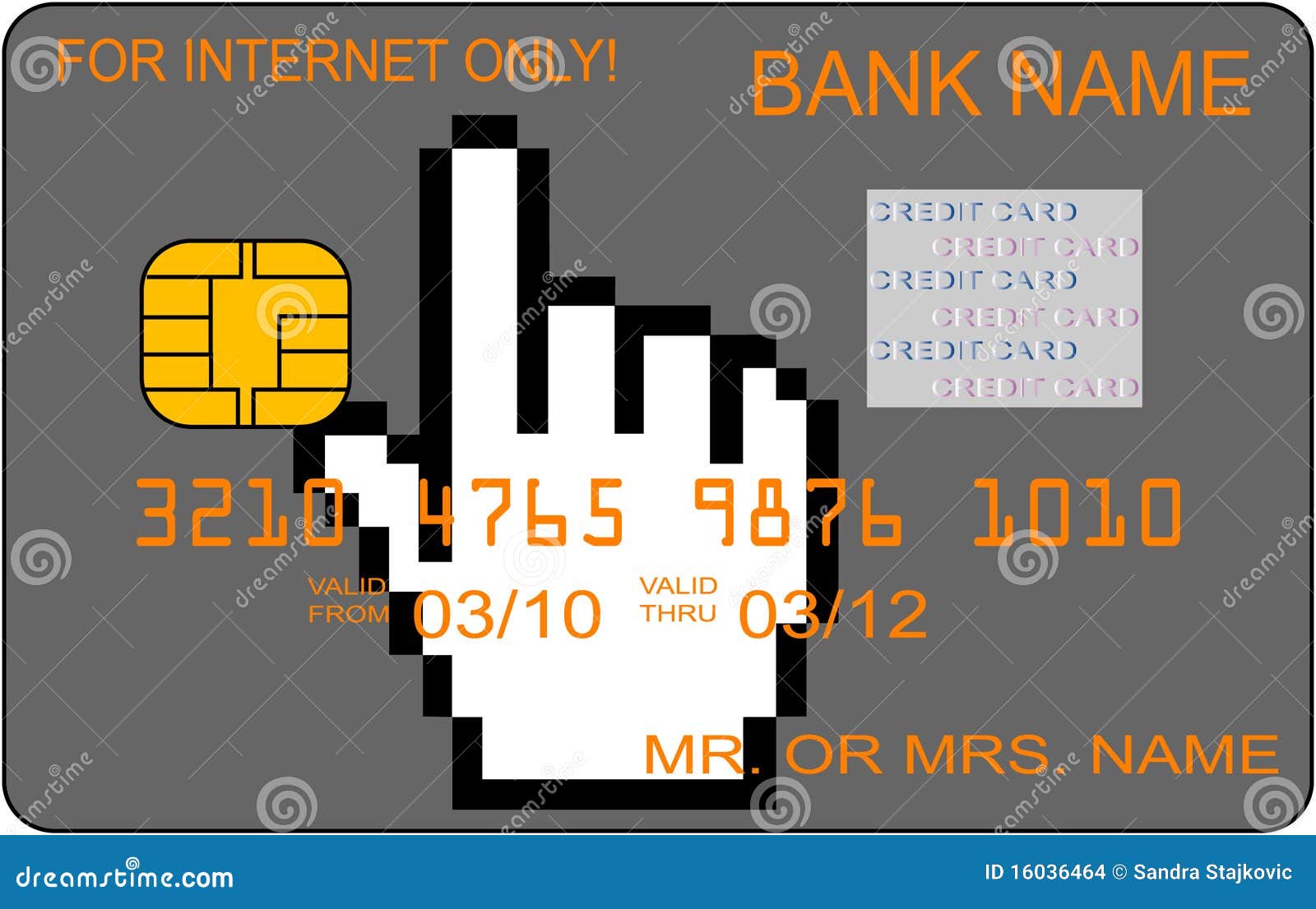 Credit Card for Internet Use only Stock Vector - Illustration of ...