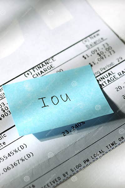 Credit card IOU 2 stock image. Image of finance, economic - 7983139