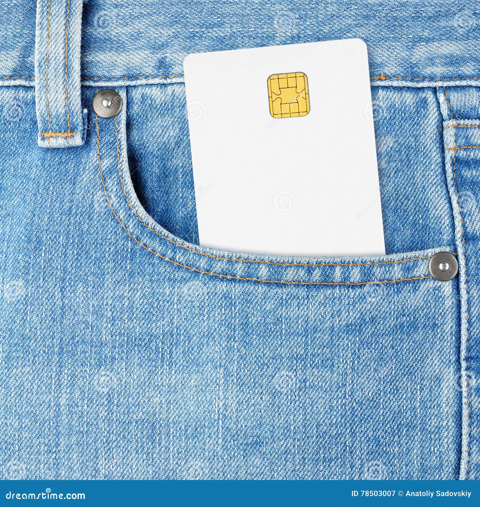 Credit Card in Jeans Pocket Stock Image - Image of white, purchase ...