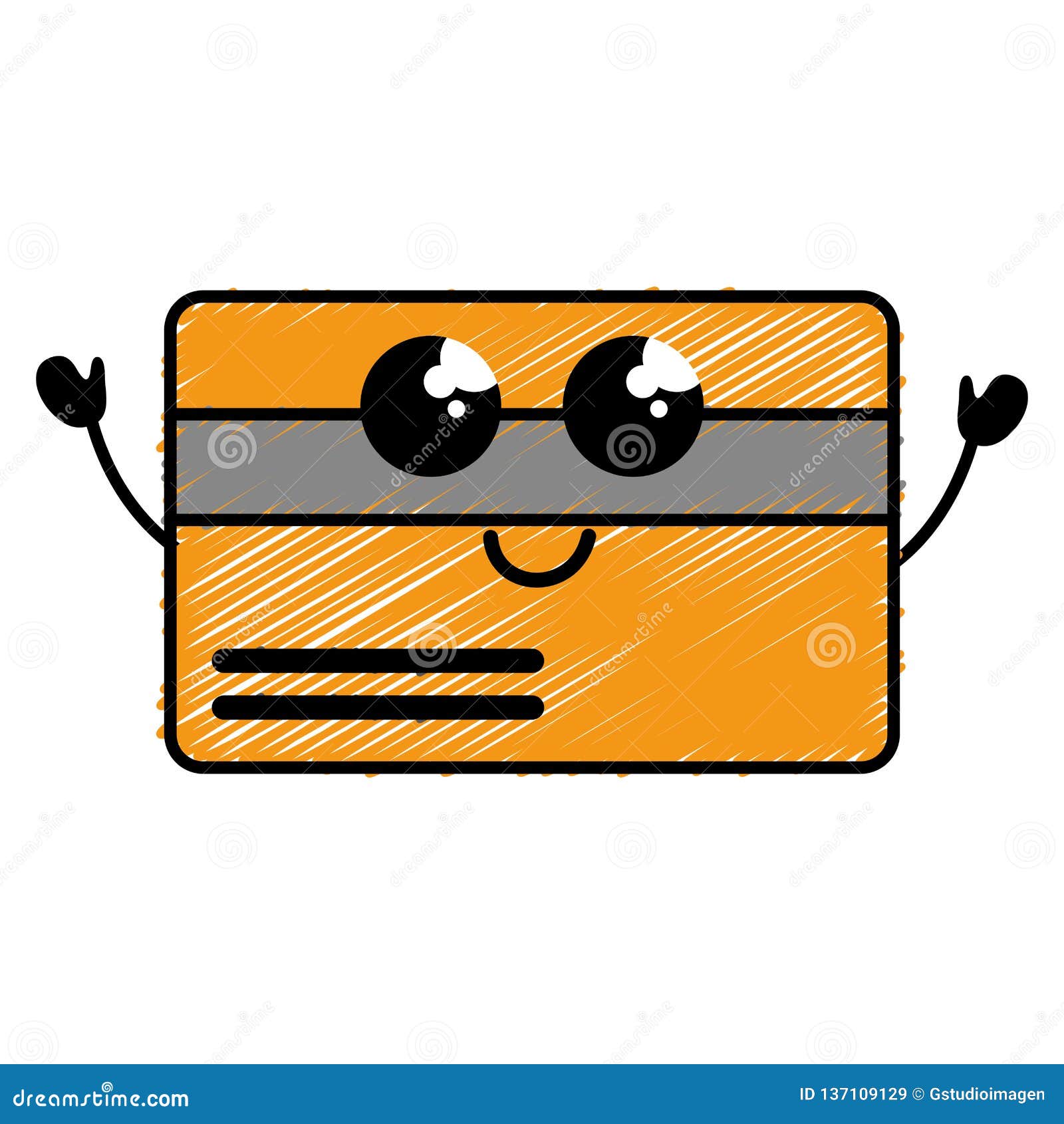 Credit Card Kawaii Character Stock Vector - Illustration of isolated ...