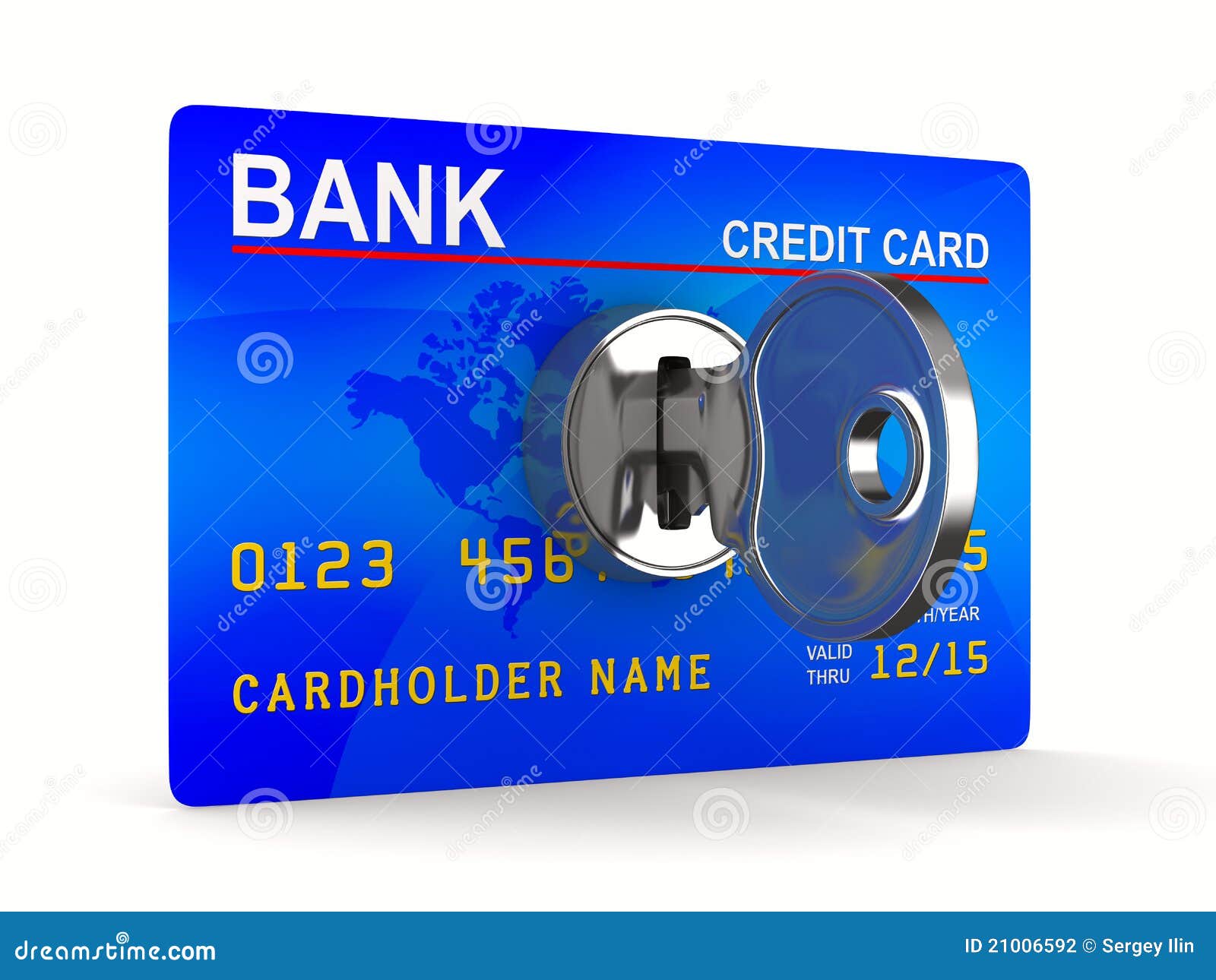Credit card with key stock illustration. Illustration of protect - 21006592