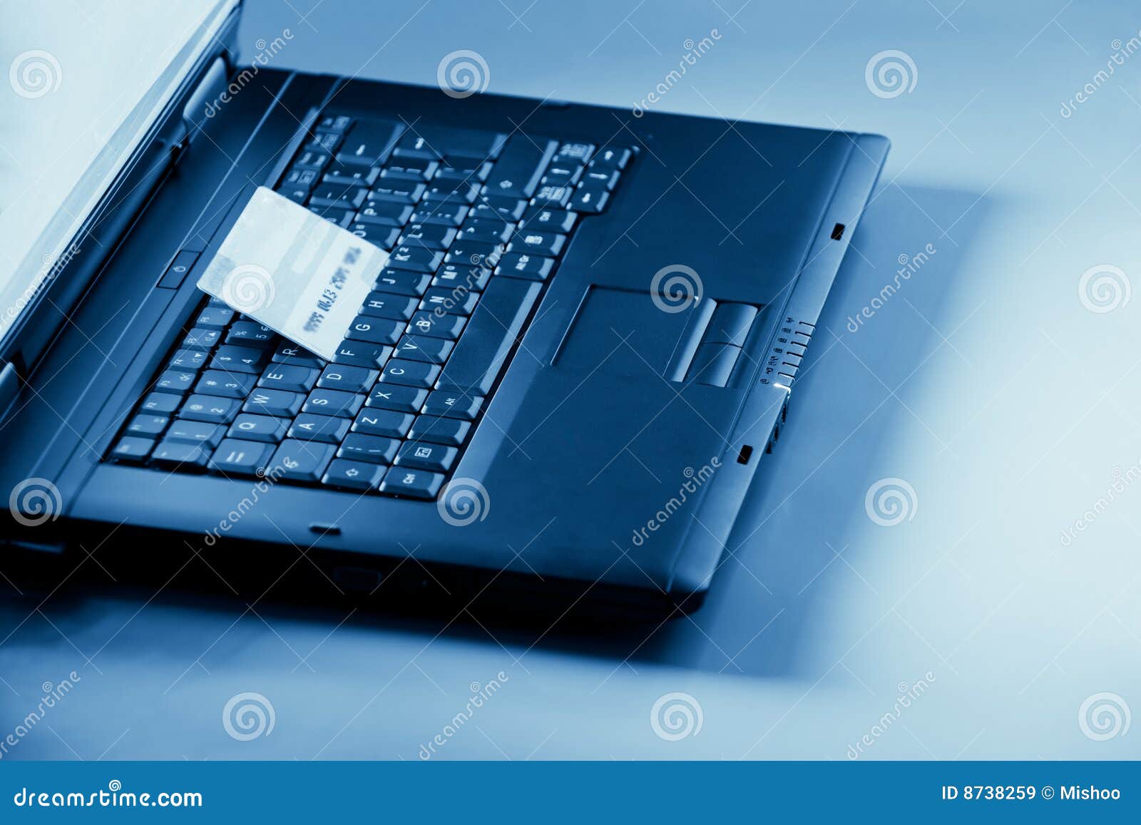 Credit card and laptop stock image. Image of purchase - 8738259
