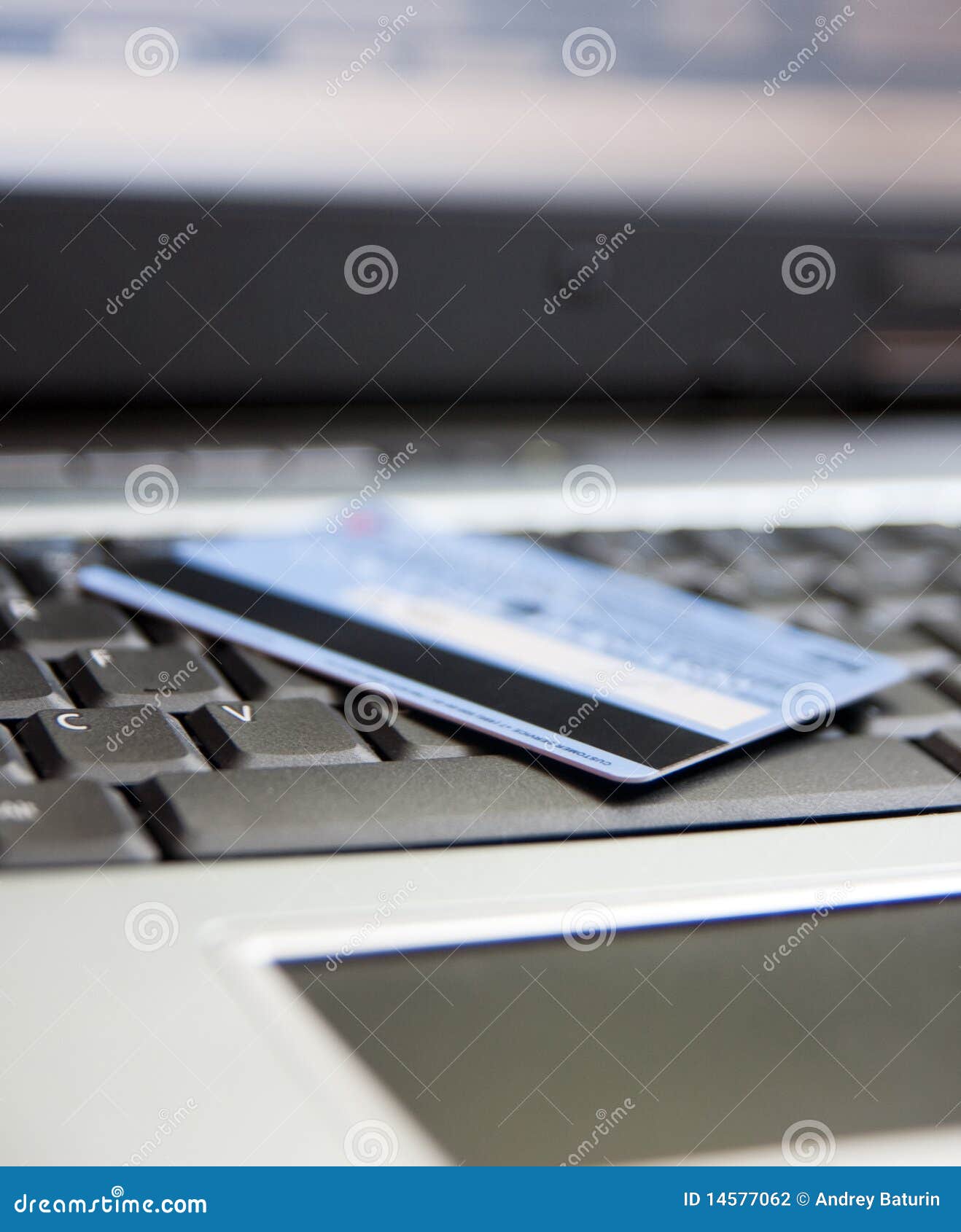 Credit Card on Laptop Keyboard Stock Photo - Image of notebook ...