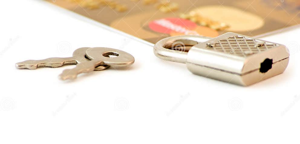Credit card and lock stock image. Image of golden, keys - 16980437