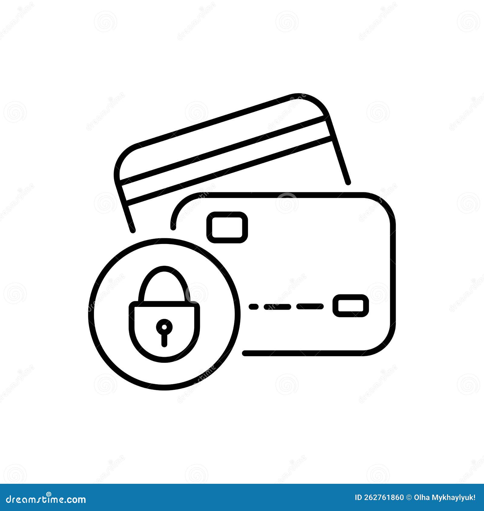 Credit Card with Lock Icon. Locked Bank Card Illustration. Vector. Eps ...