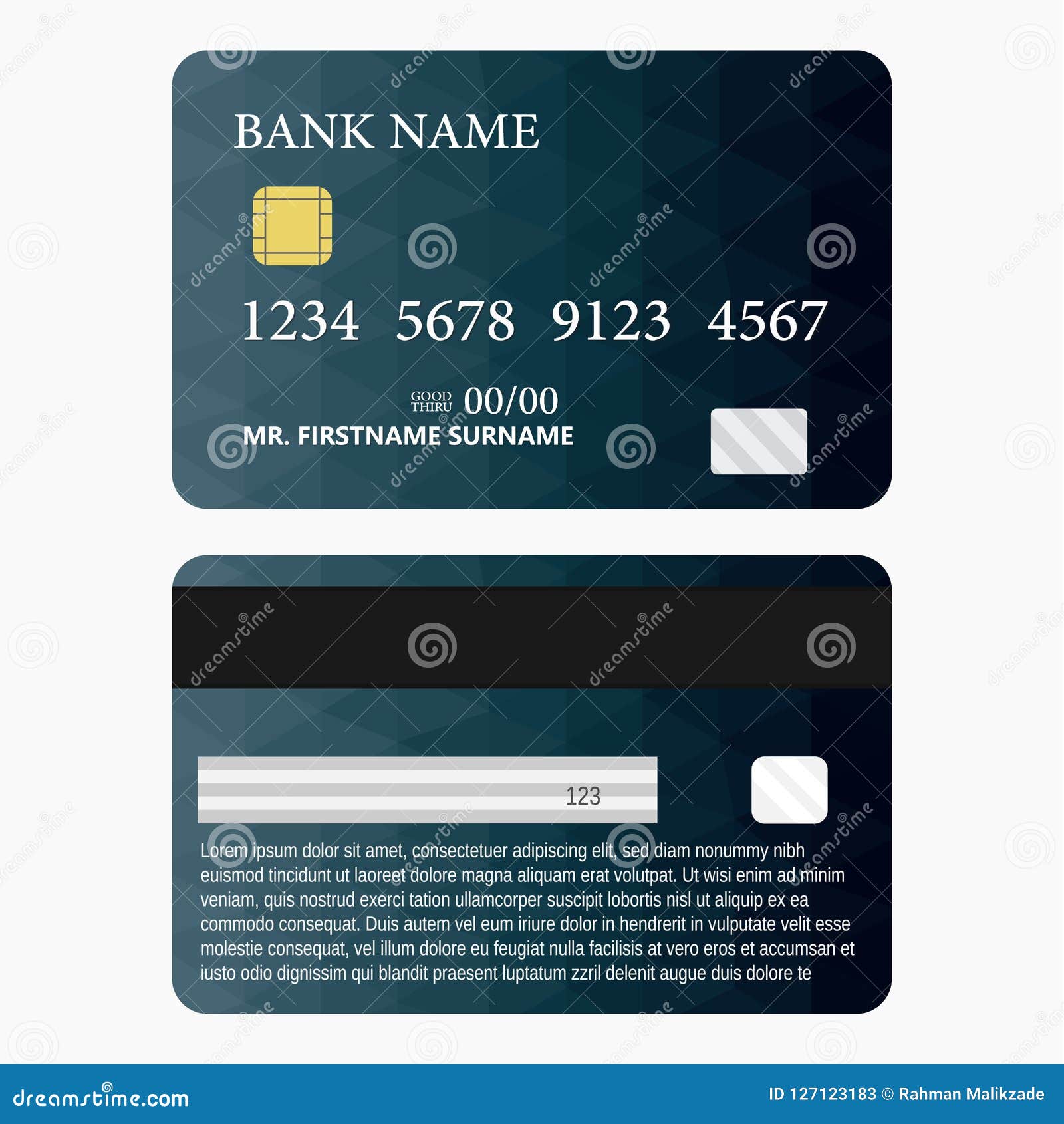 Credit card - low poly stock vector. Illustration of dark - 127123183
