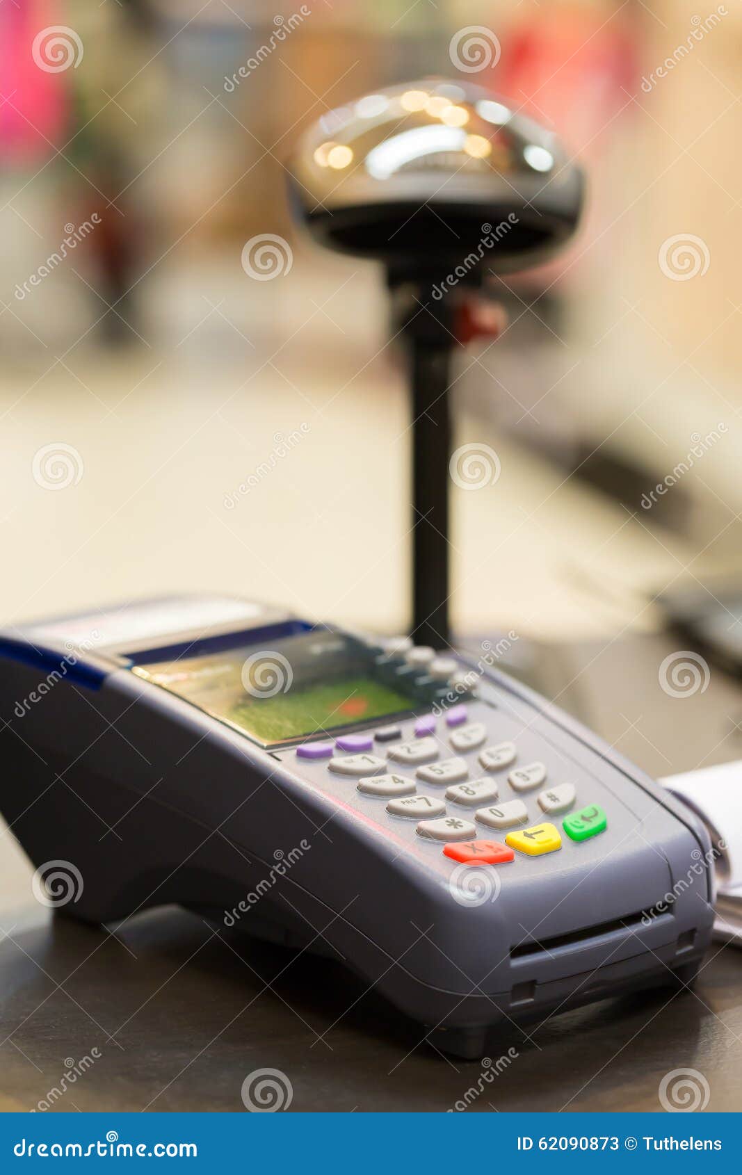Credit Card Machine on Cashier Counter in the Store Stock Image - Image ...