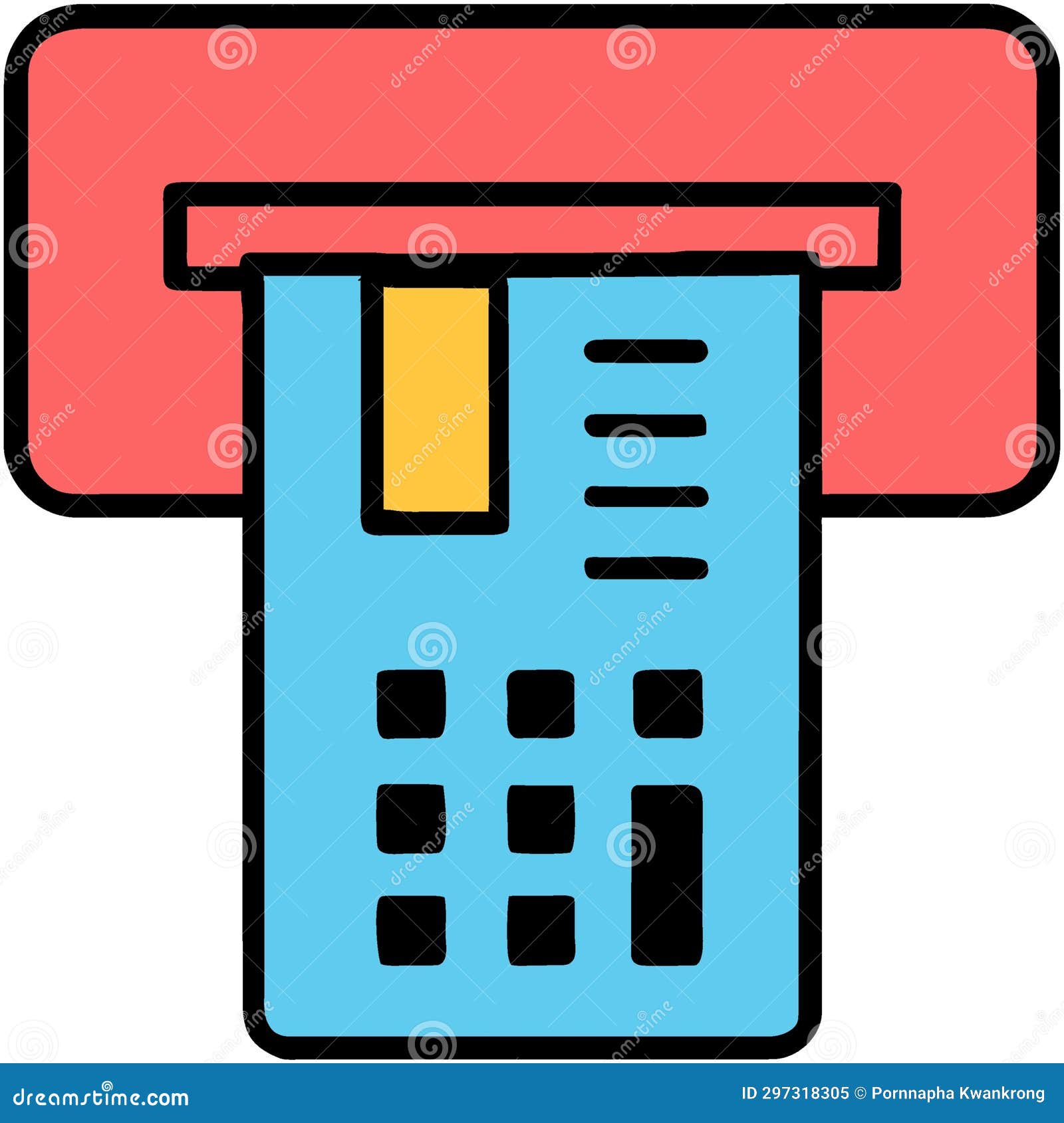 Credit Card Machine Icon, Touch Free Payment Stock Illustration ...
