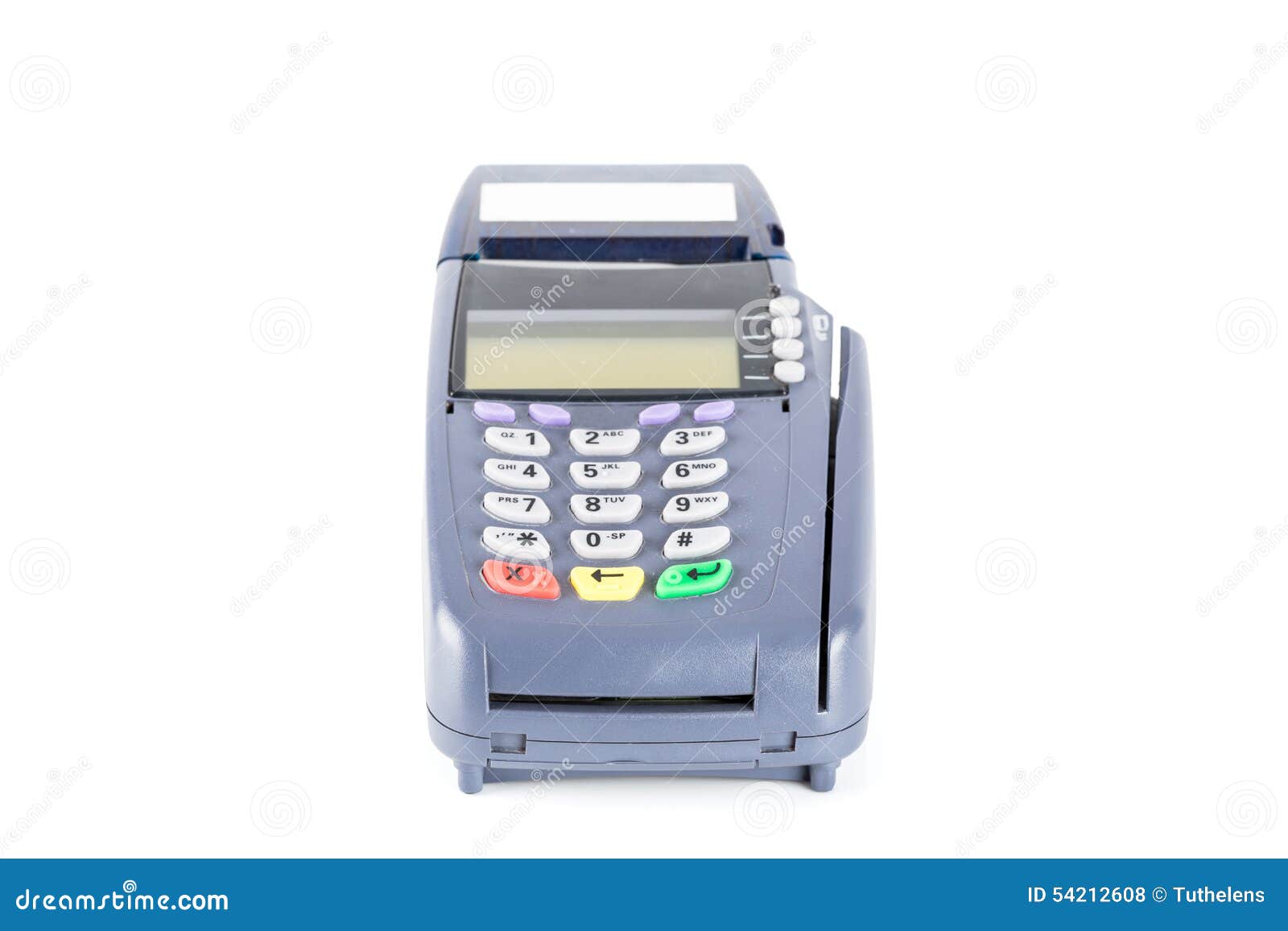 Credit Card Machine Isolated on White Background Stock Photo - Image of ...