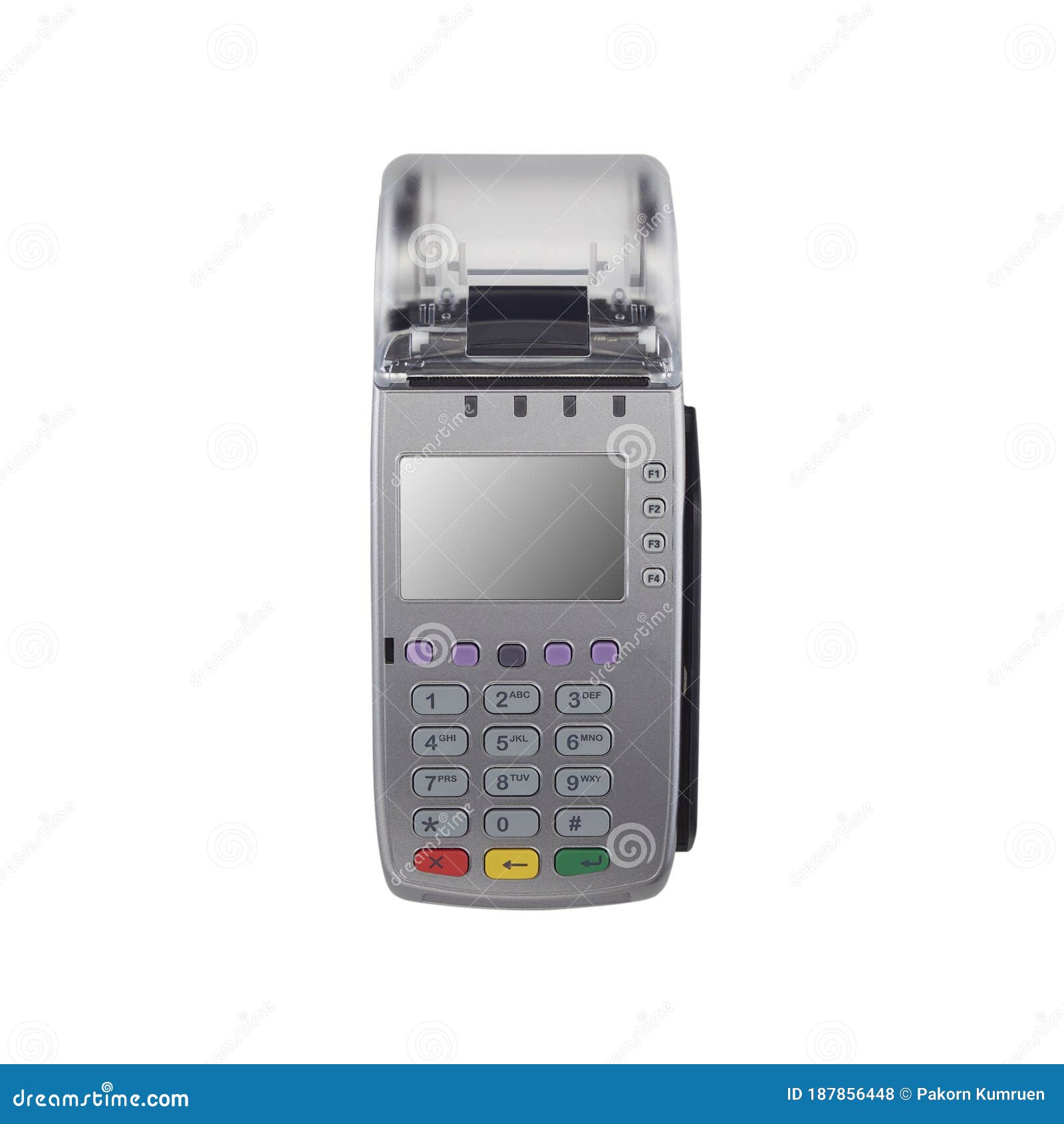 Credit Card Machine Reader on White Stock Photo - Image of plastic ...