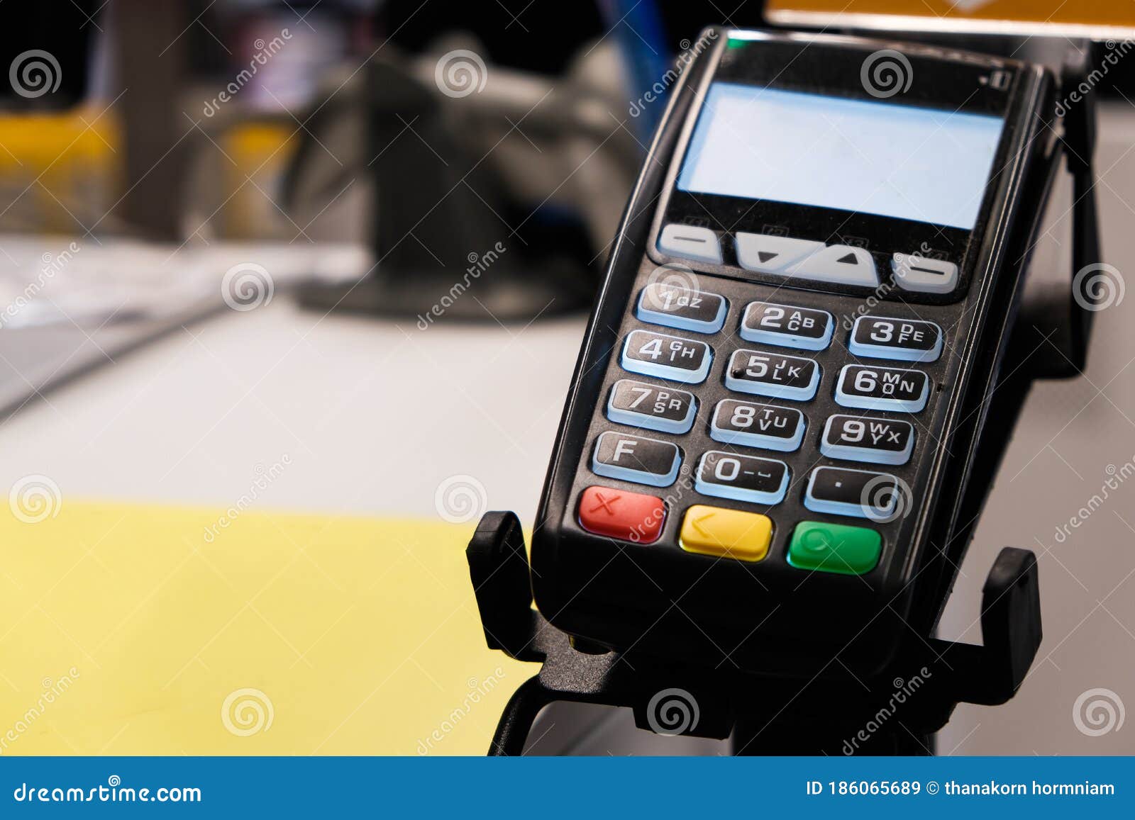 Credit Card Machine for Self Payment in Supermarket Stock Image - Image ...