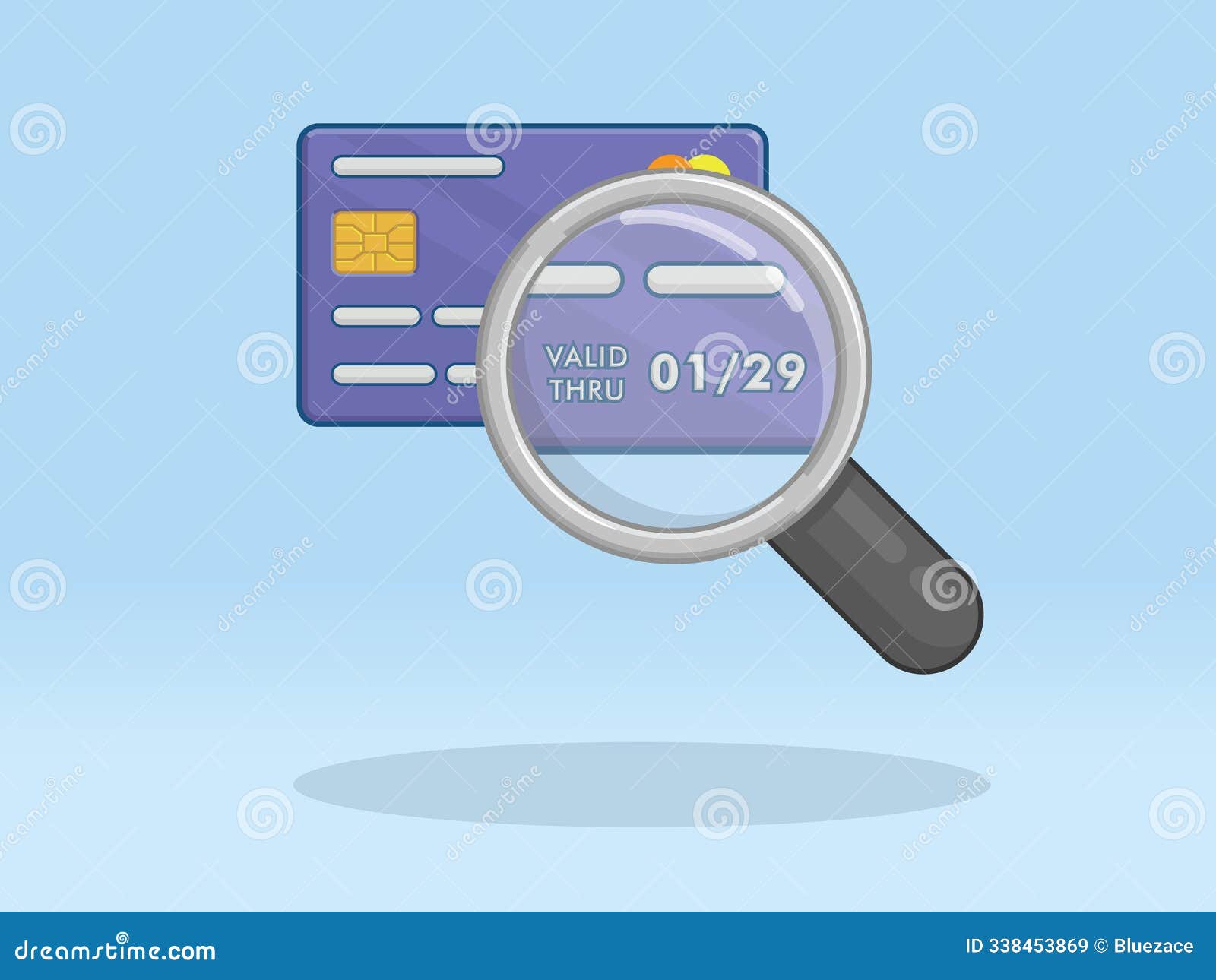Credit Card Magnifier Expiry Date Debit Stock Illustration ...