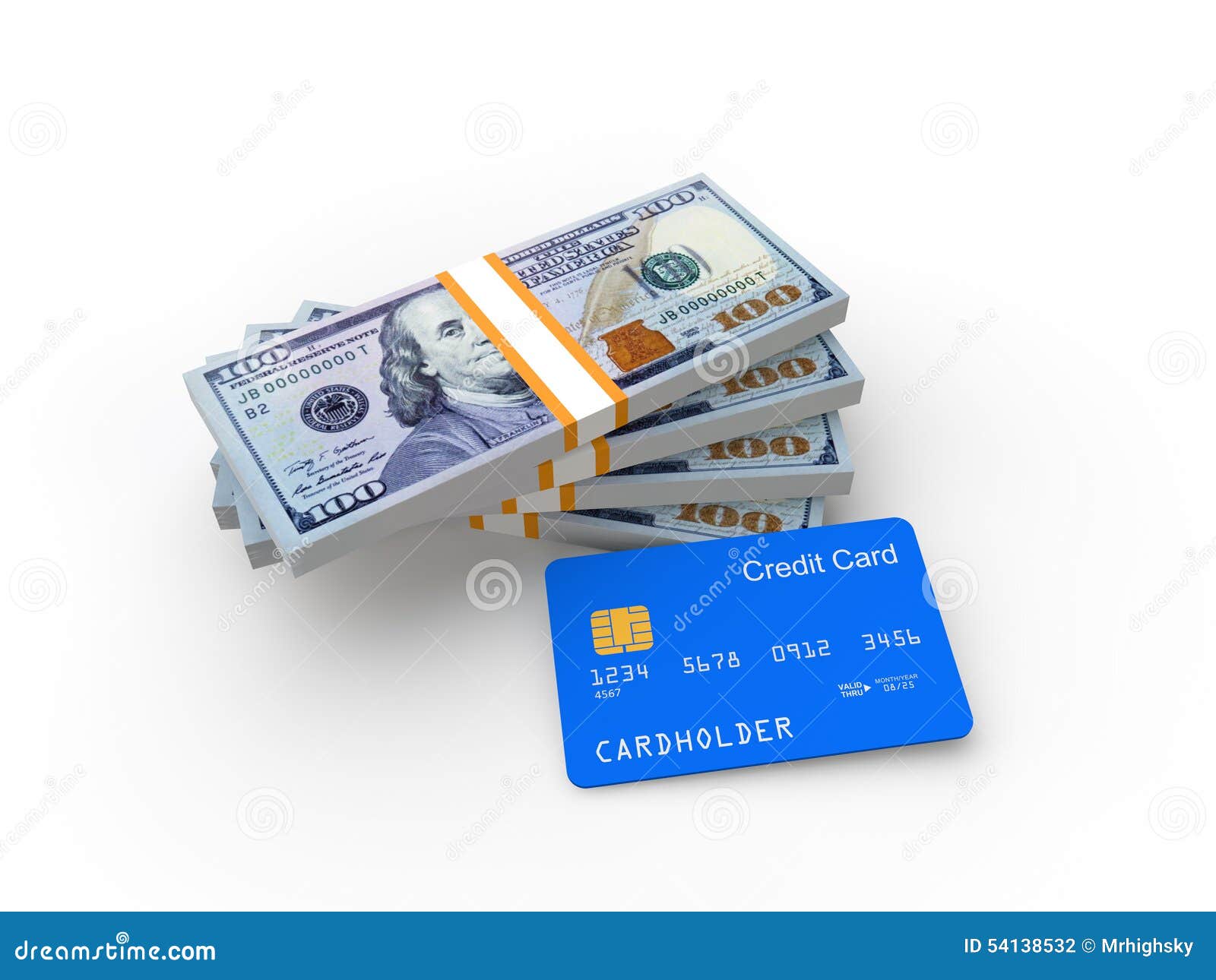 Credit card and money stock illustration. Illustration of payment ...