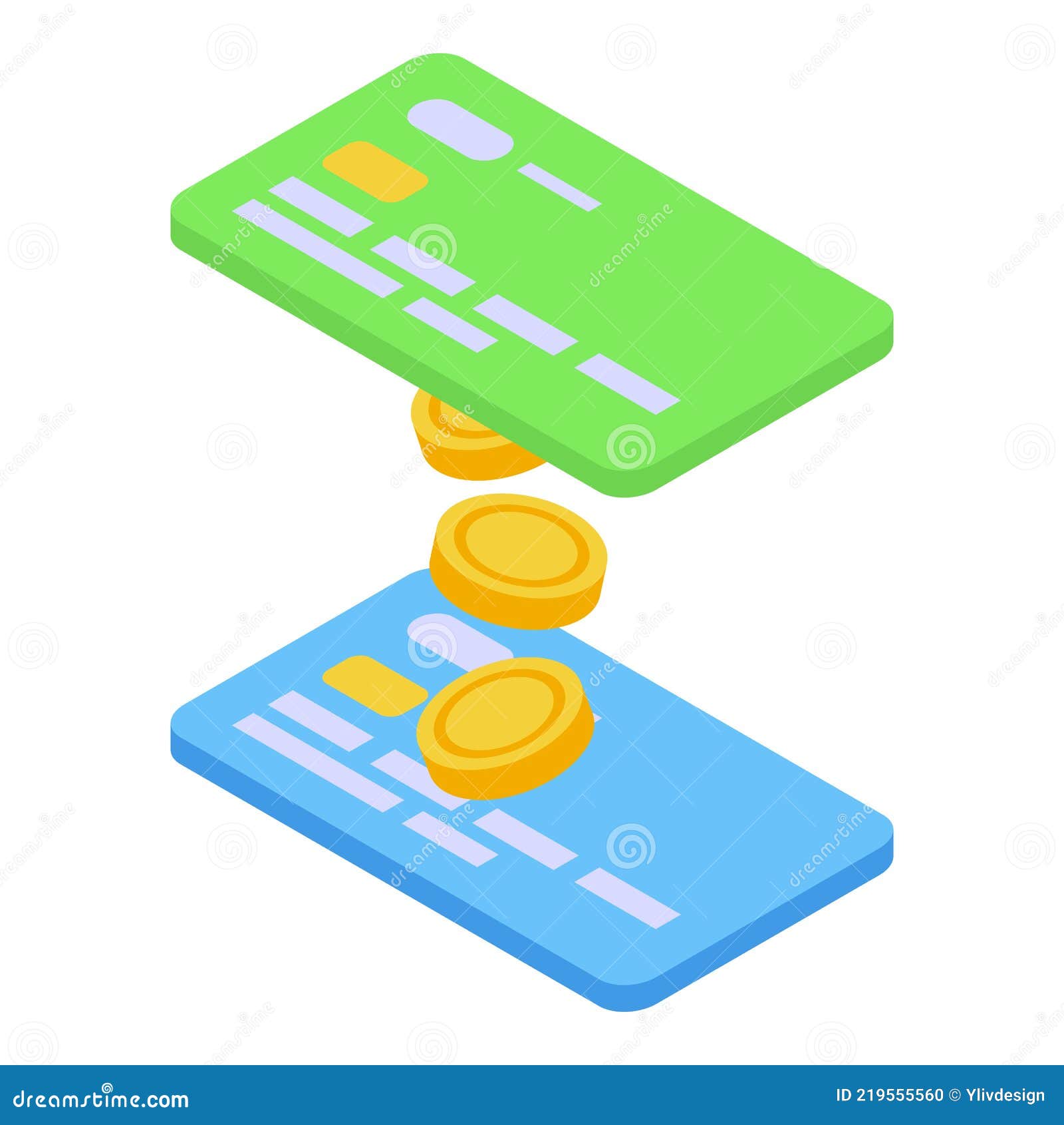 Credit Card Money Transfer Icon, Isometric Style Stock Vector ...