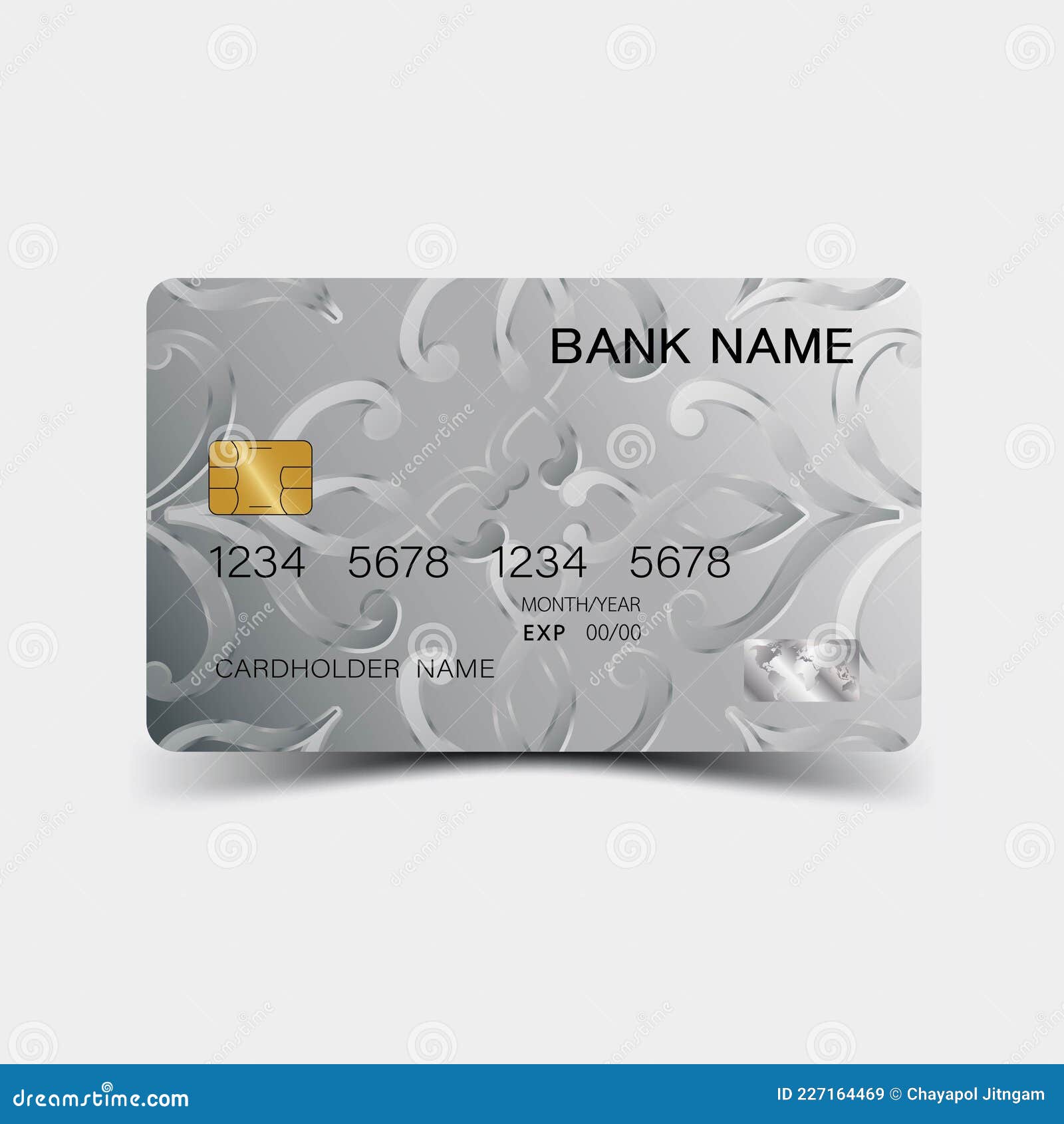 Silver Credit Card Design. and Inspiration from Abstract Stock Vector ...