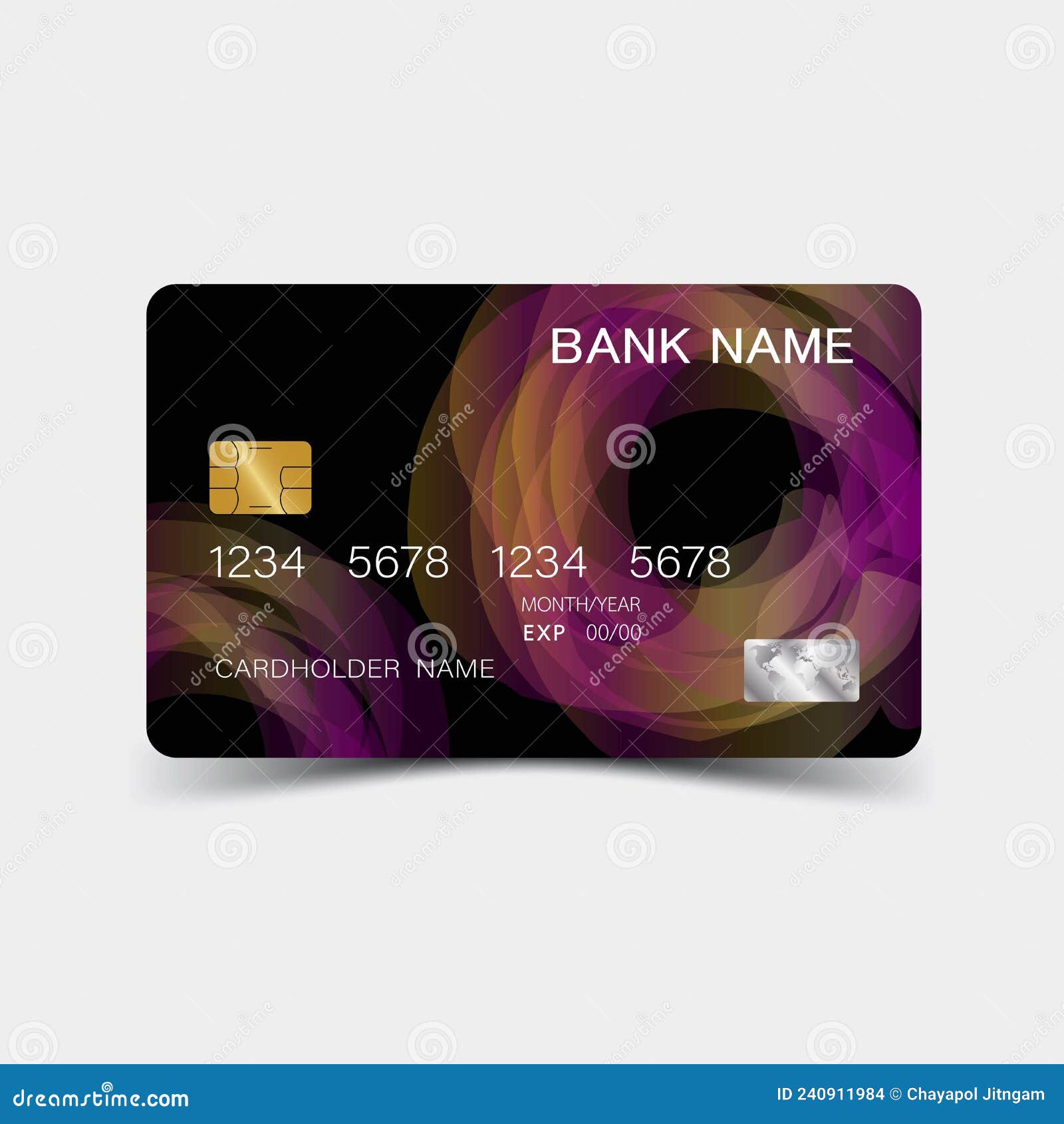 Credit Card Template, Luxurious. Editable Vector Design Stock Vector ...