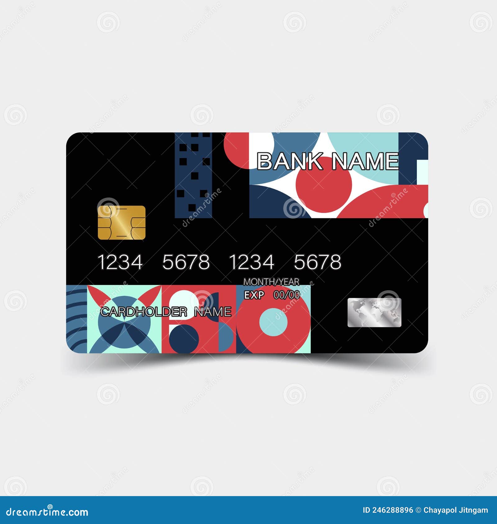 Credit Card Design. Inspiration from Memphis Art. Editable Vector ...