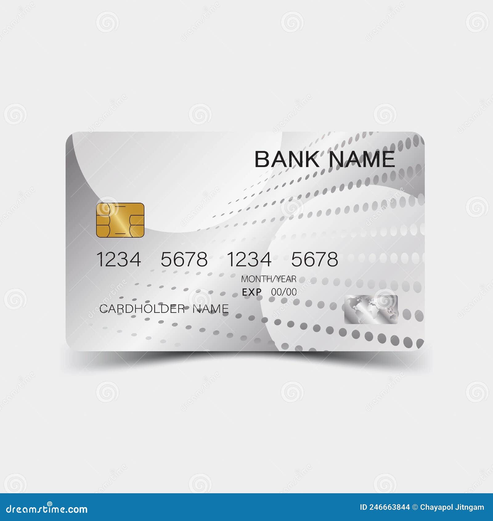 Silver Credit Card Design. and Inspiration from Abstract Stock Vector ...