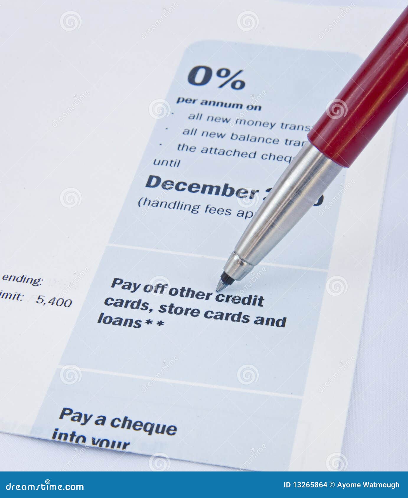 Credit card offer. stock photo. Image of percent, cause - 13265864