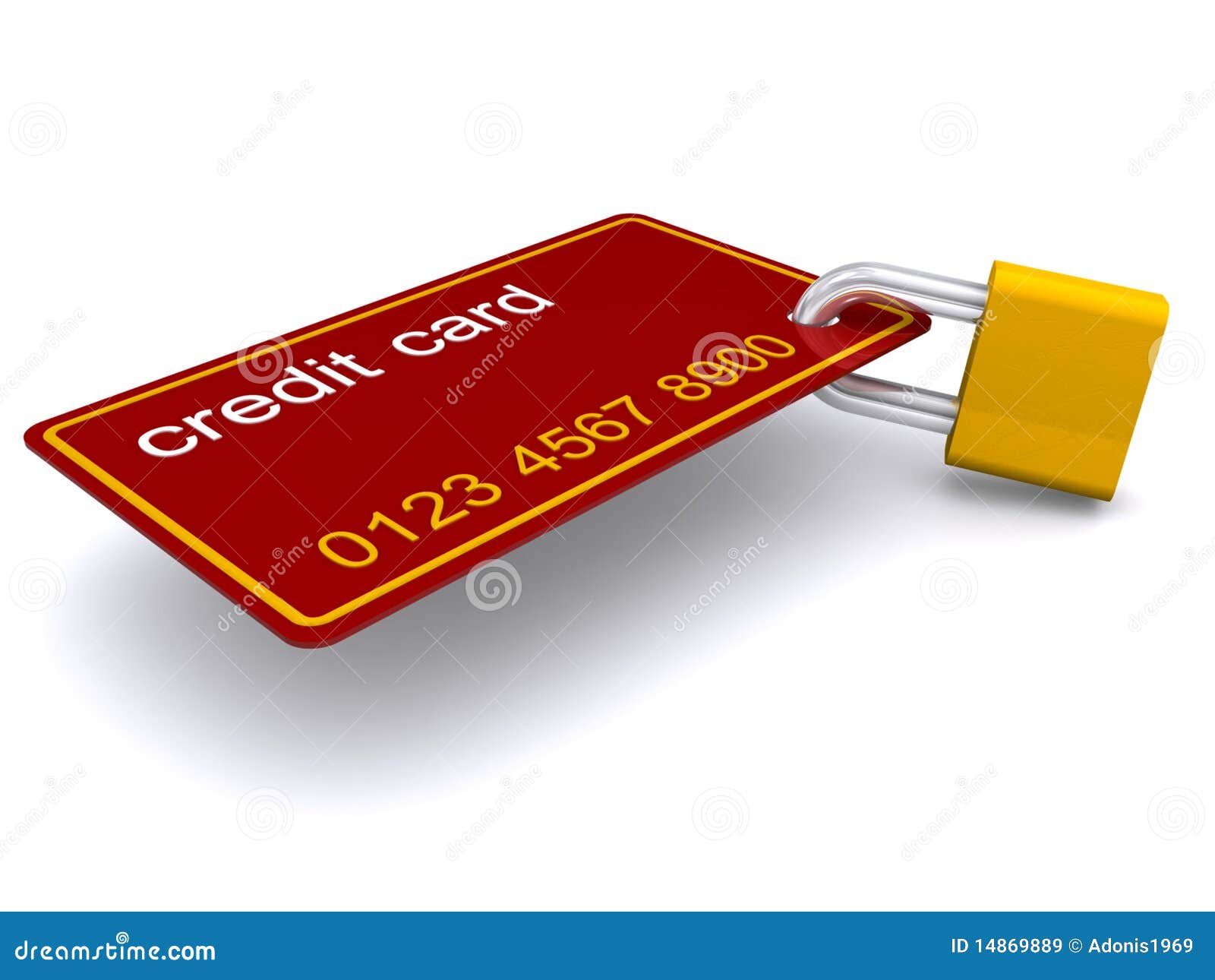 Credit card and padlock stock illustration. Illustration of security ...