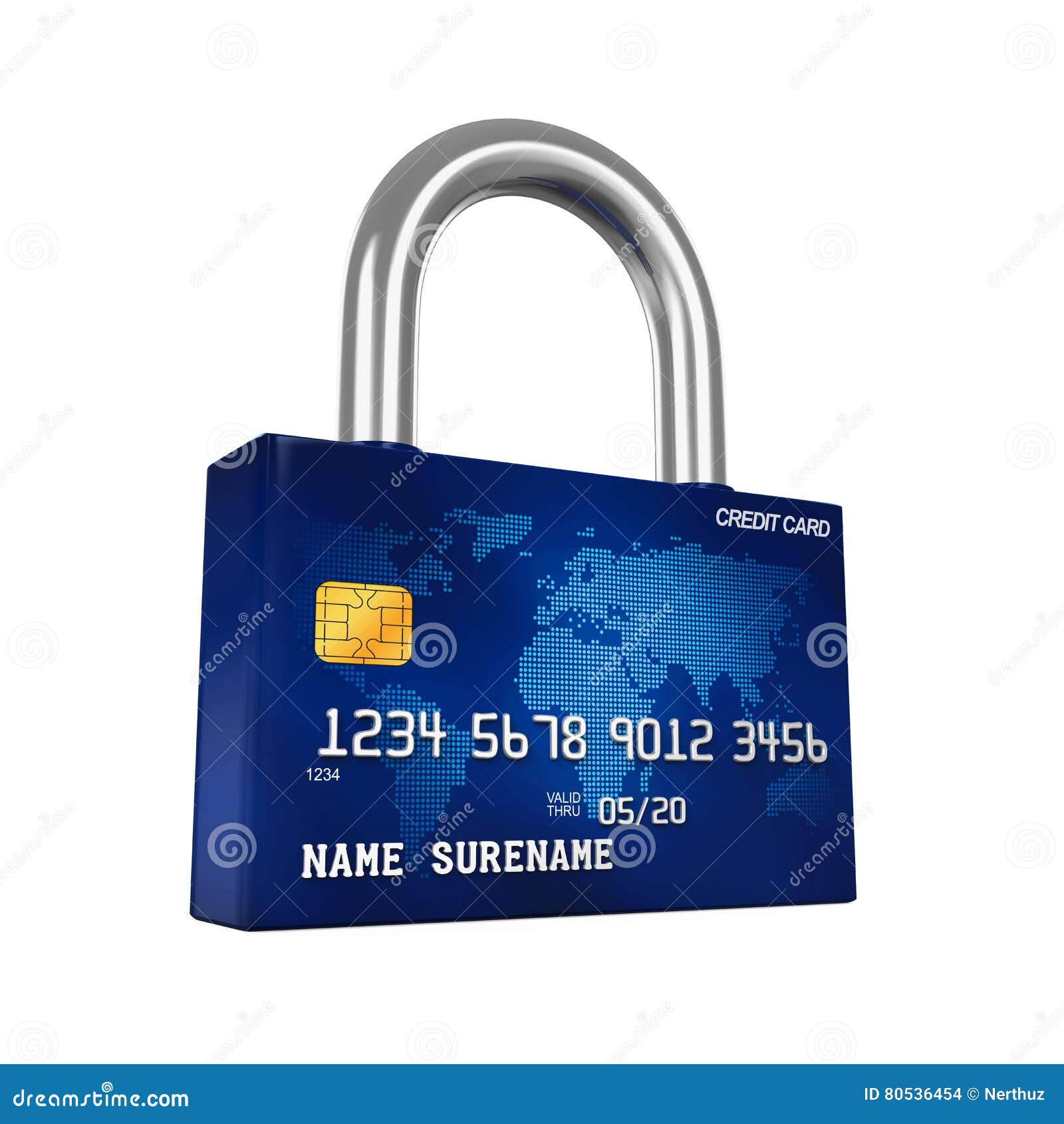 Credit Card Padlock stock illustration. Illustration of metal - 80536454