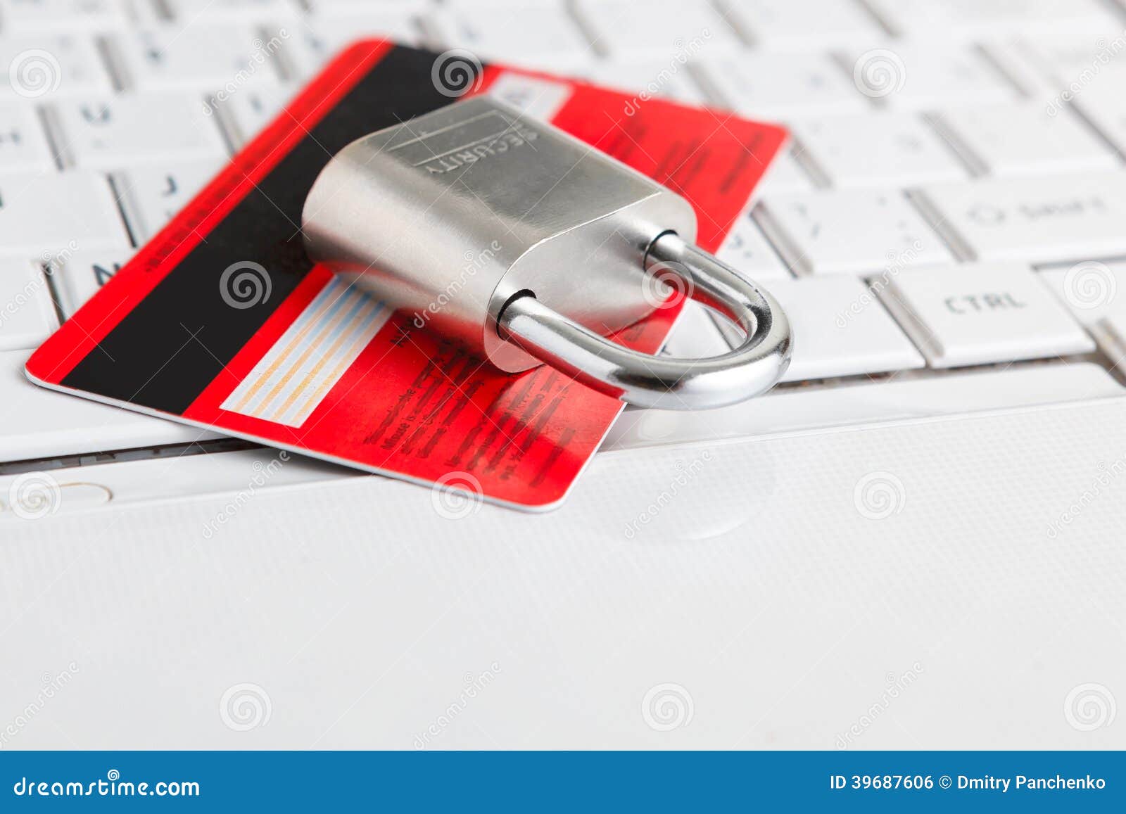 Credit Card and Padlock on Padlock. Stock Photo - Image of bank ...