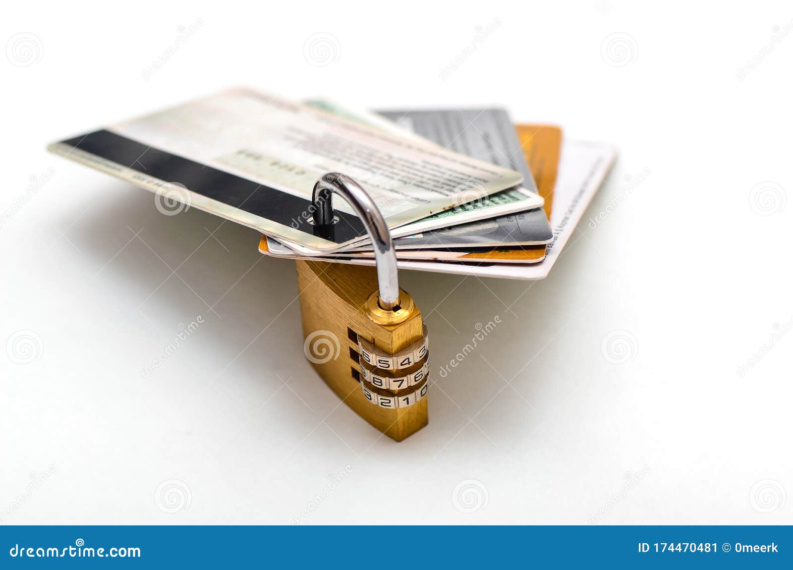 Credit Card With Padlock On White Background. Data Security Concept ...