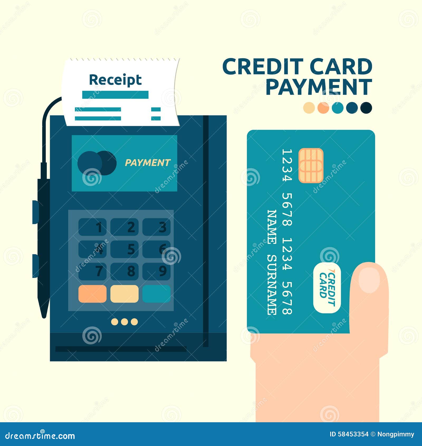 Credit Card Payment stock vector. Illustration of shopping - 58453354