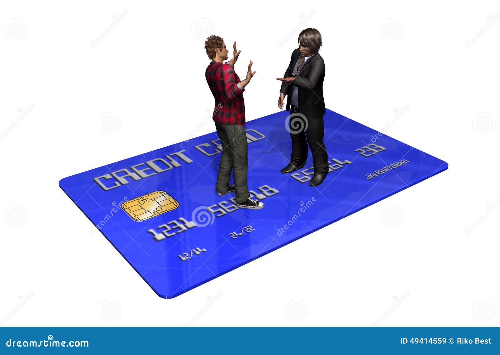 Credit Card with Persons in Transaction Stock Illustration ...