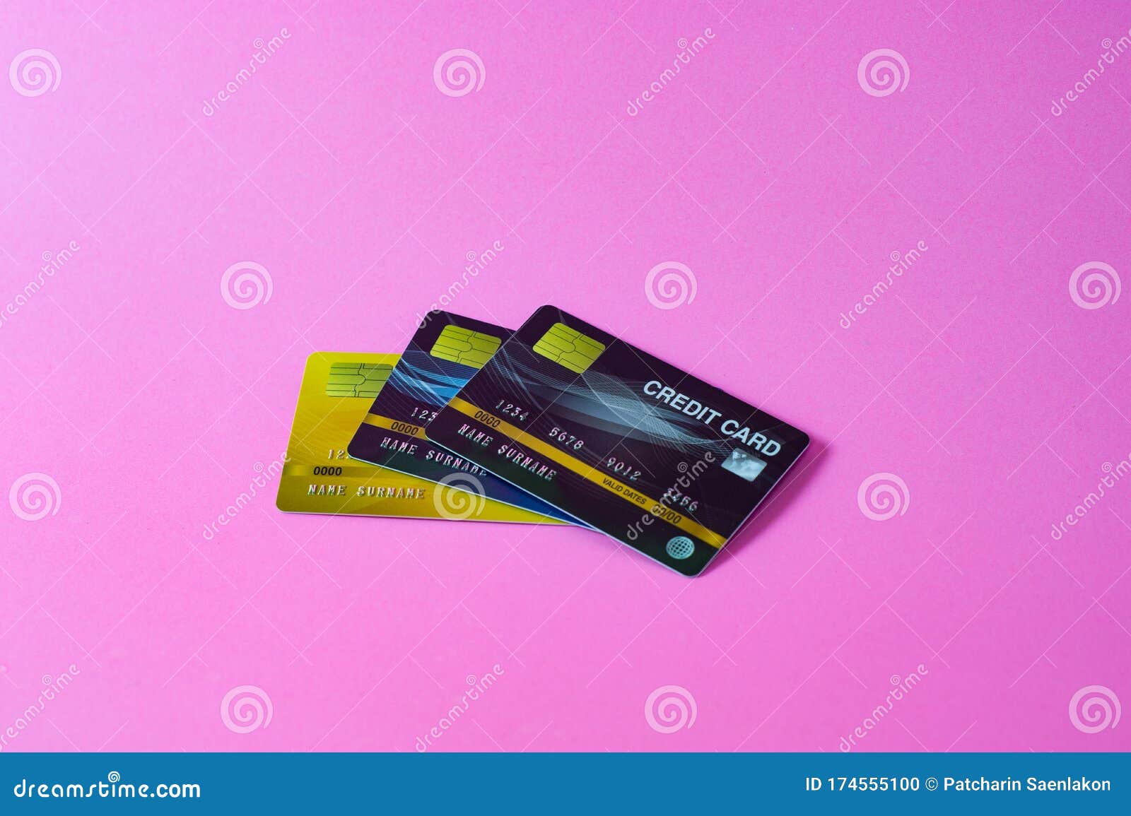 Credit Card on Pink Background Stock Photo - Image of banking, macro ...