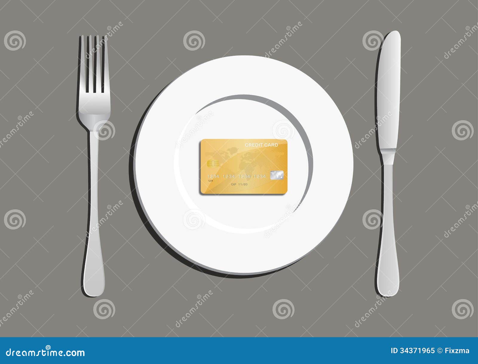 Credit Card in Plate stock illustration. Illustration of identity ...