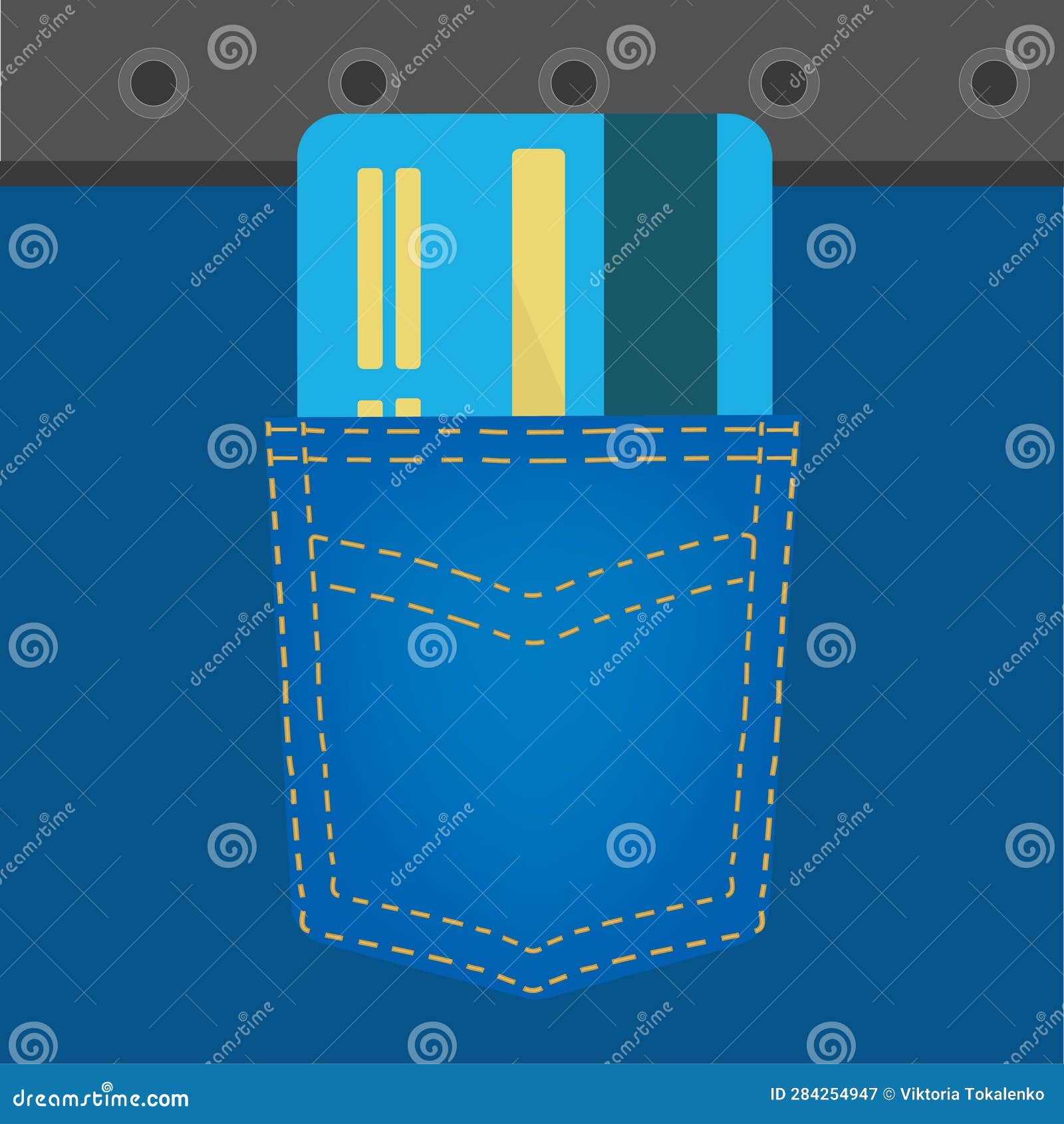 Credit Card in Pocket Vector Illustration Stock Vector - Illustration ...