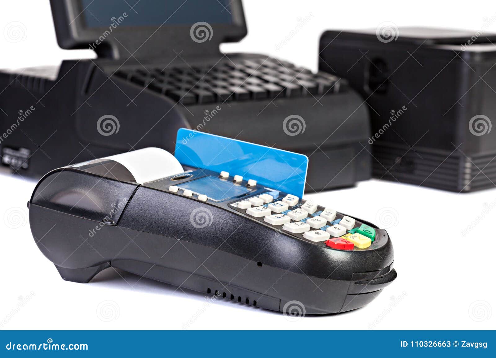 Credit Card Processor with Credit Card. Stock Image - Image of chip ...