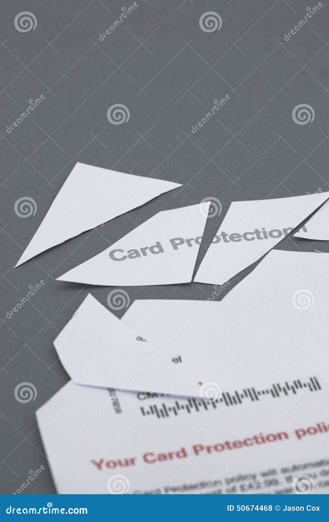 Credit Card Protection Policy Cut into Pieces Stock Photo - Image of ...