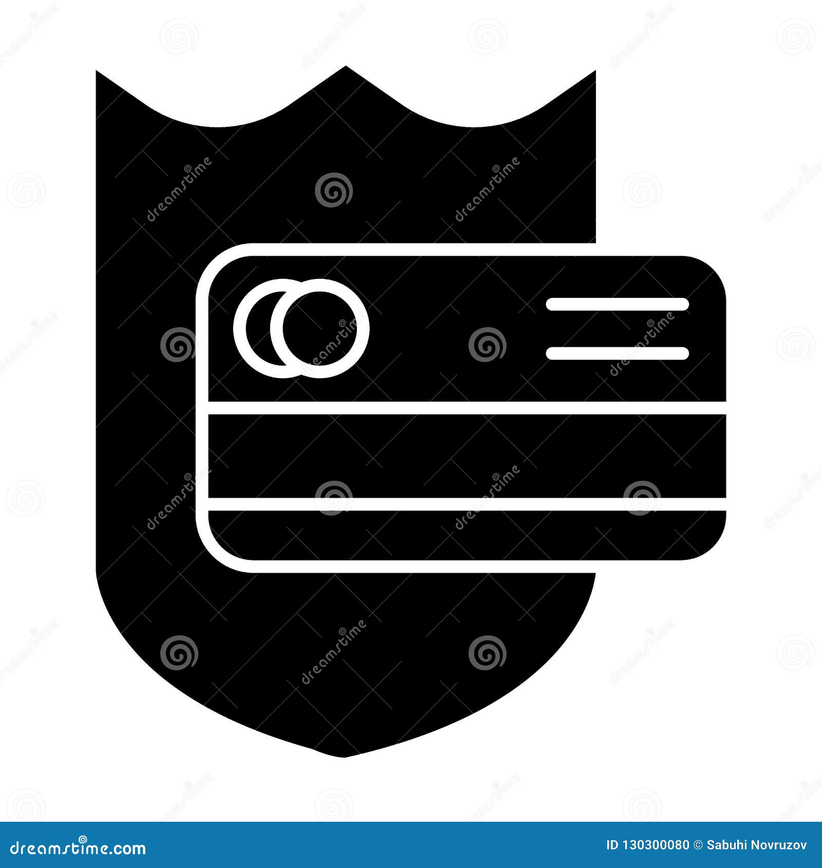 Credit Card Protection Solid Icon. Credit Card and Shield Vector ...
