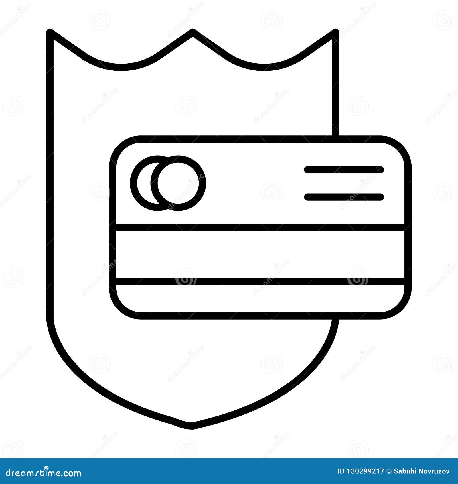 Credit Card Protection Thin Line Icon. Credit Card and Shield Vector ... Credit Card Protection Thin Line Icon. Credit Card and Shield Vector ...