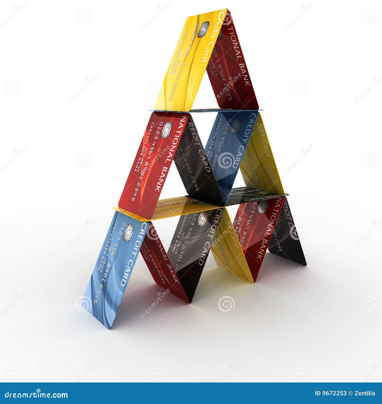 Credit card pyramid stock illustration. Illustration of paying - 9672253