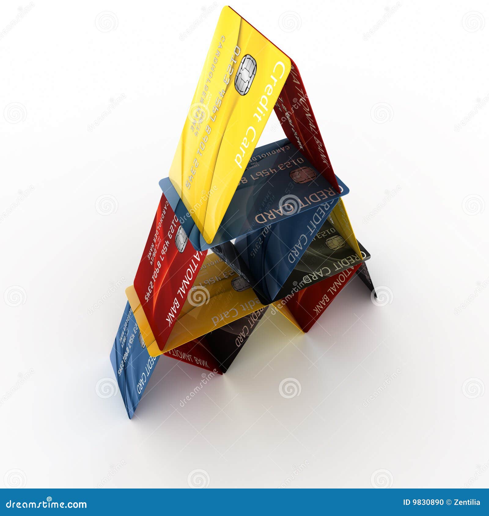 Credit card pyramid stock illustration. Illustration of card - 9830890