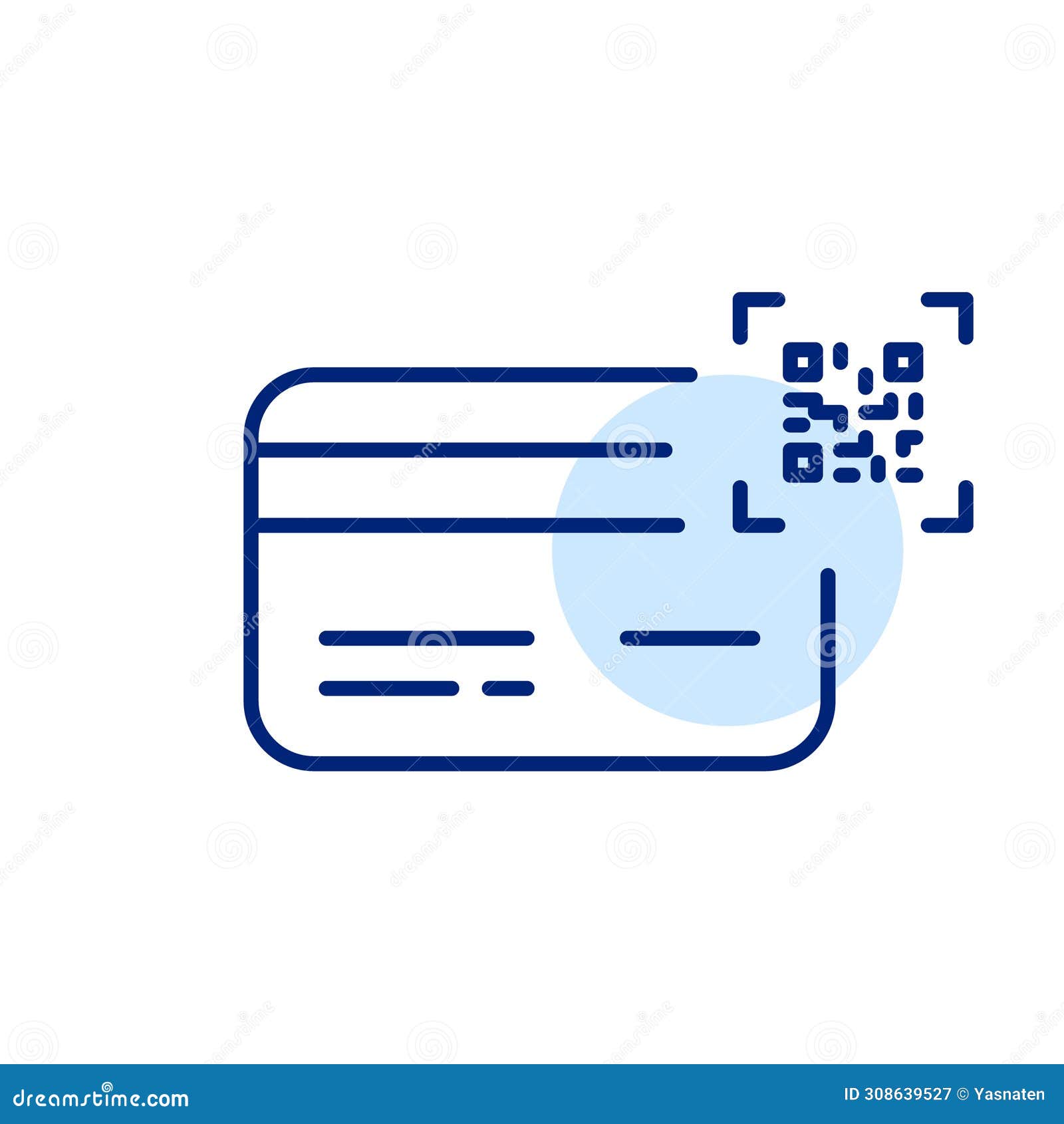 Credit Card and Qr-code. Pixel Perfect, Editable Stroke Stock Vector ...